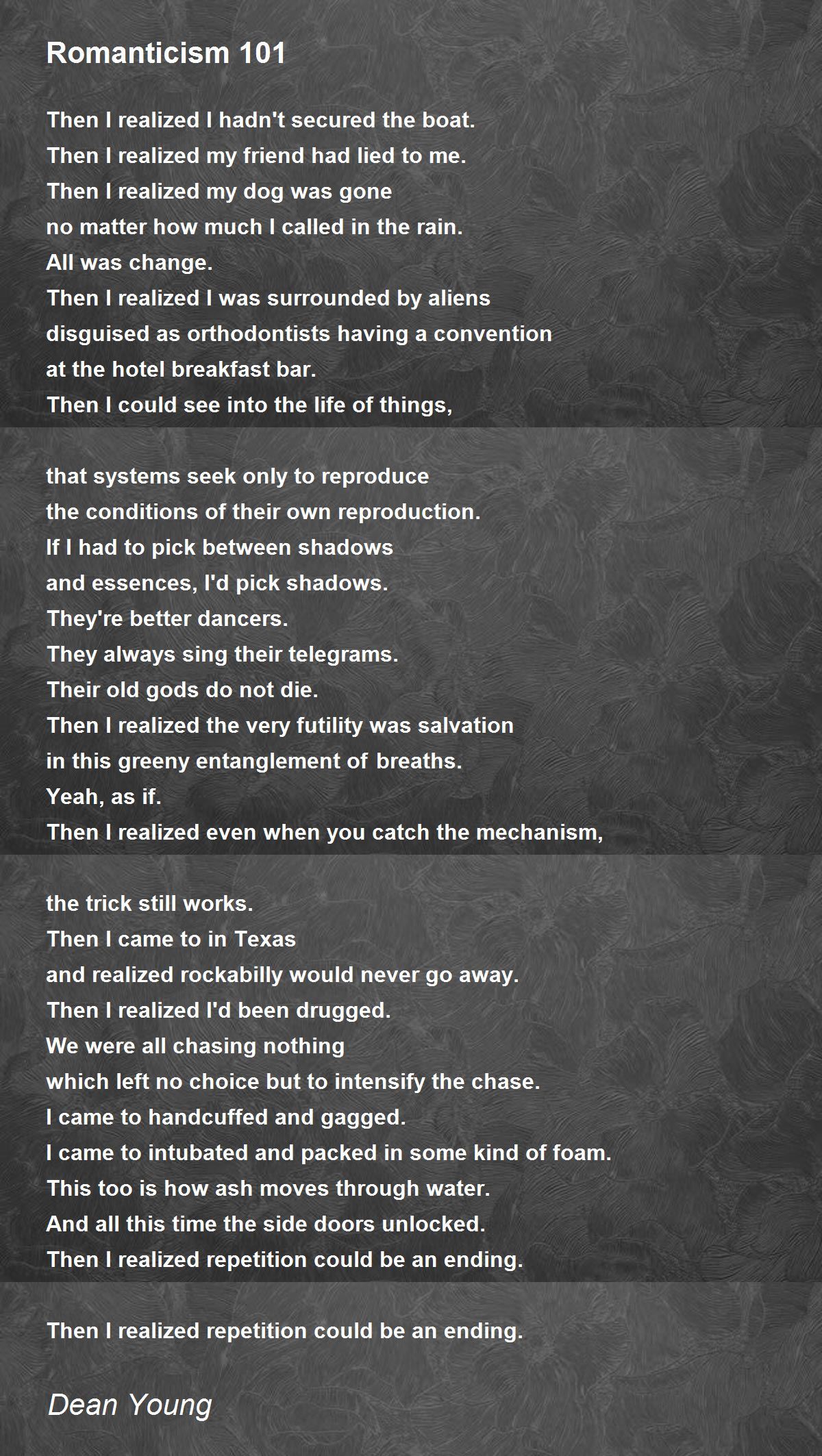 How To Make A Romanticism Poem at Maddison Loch blog