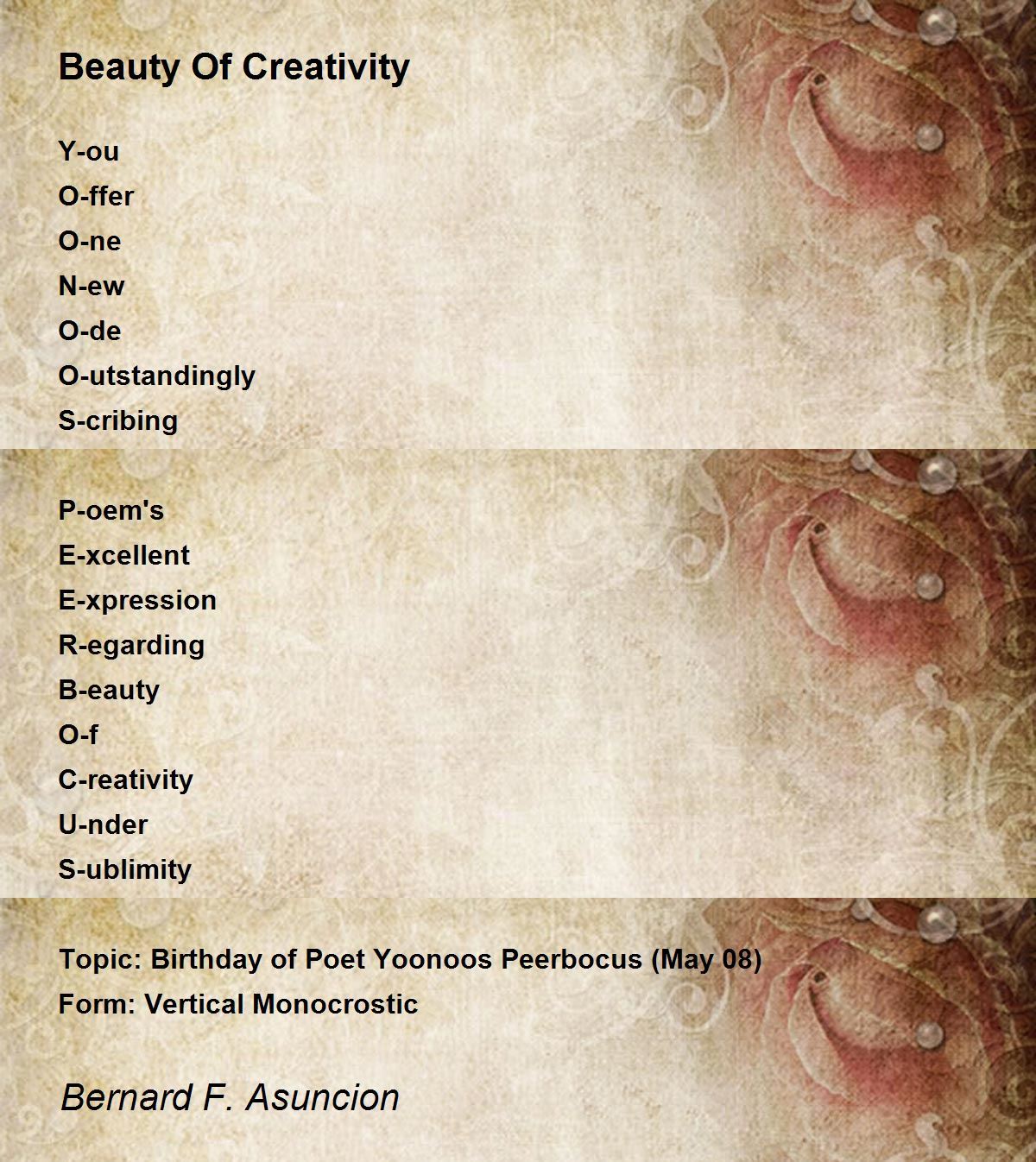 Beauty Of Creativity - Beauty Of Creativity Poem by Bernard F. Asuncion