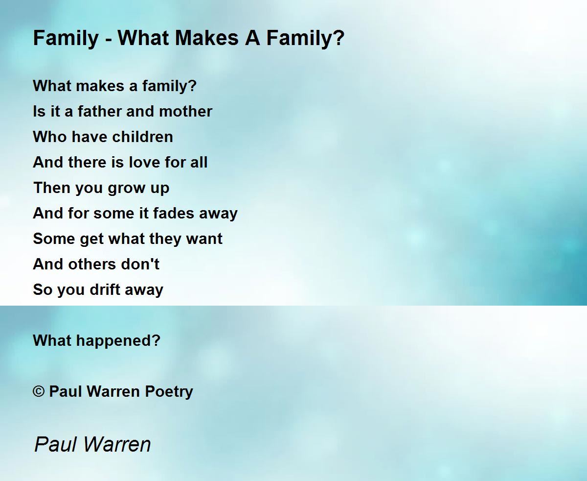 How To Make A Poem About Your Family at Margaret Newsom blog