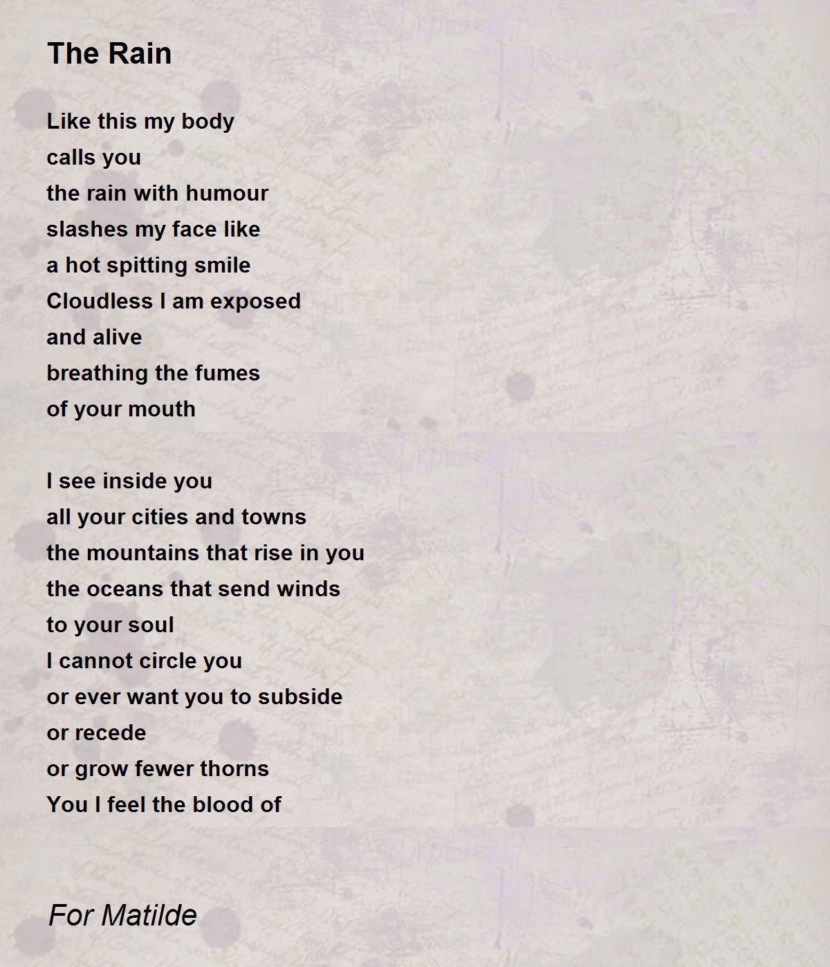 Found Poetry About Rain