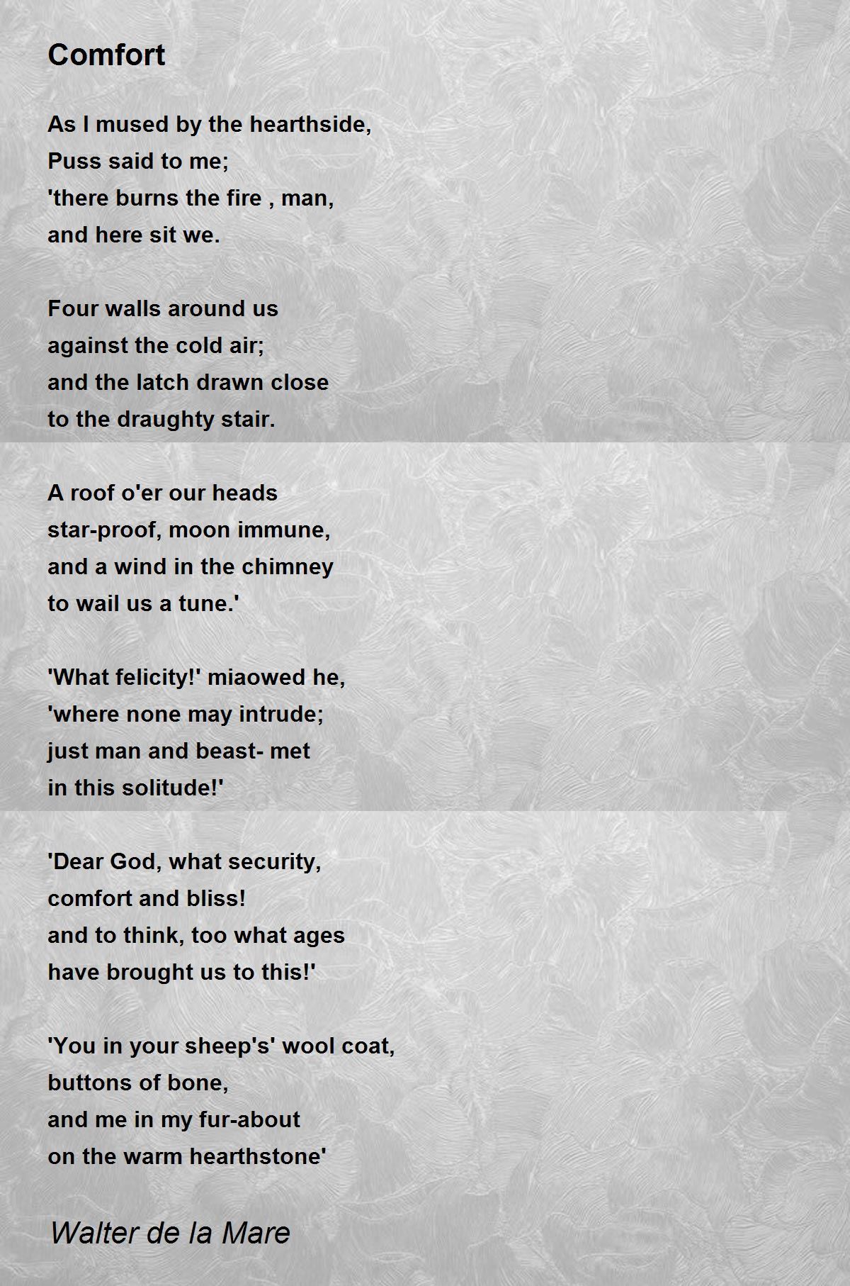 Comfort Poem by Walter de la Mare - Poem Hunter