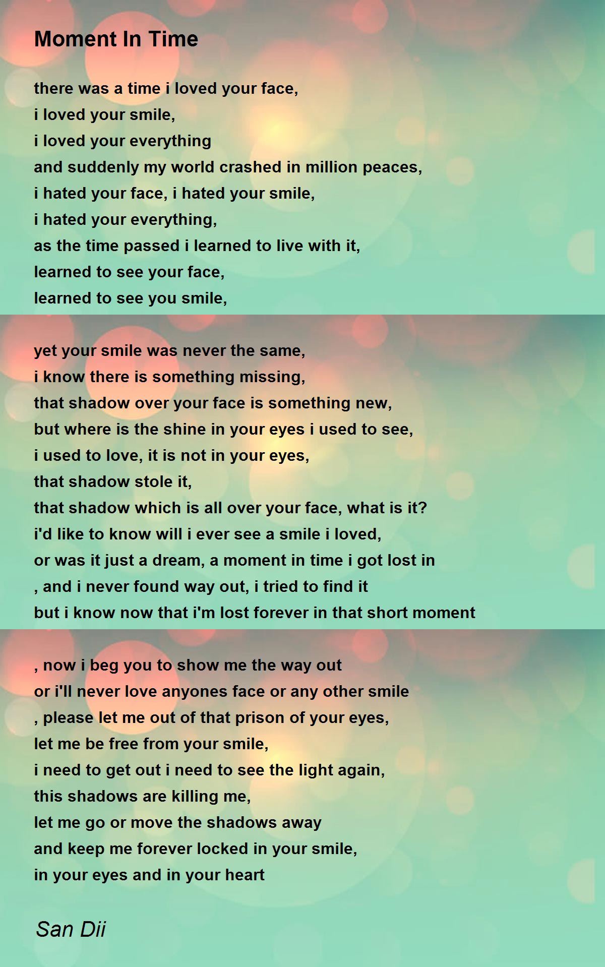 Poems About Time Moments at Francis Snyder blog