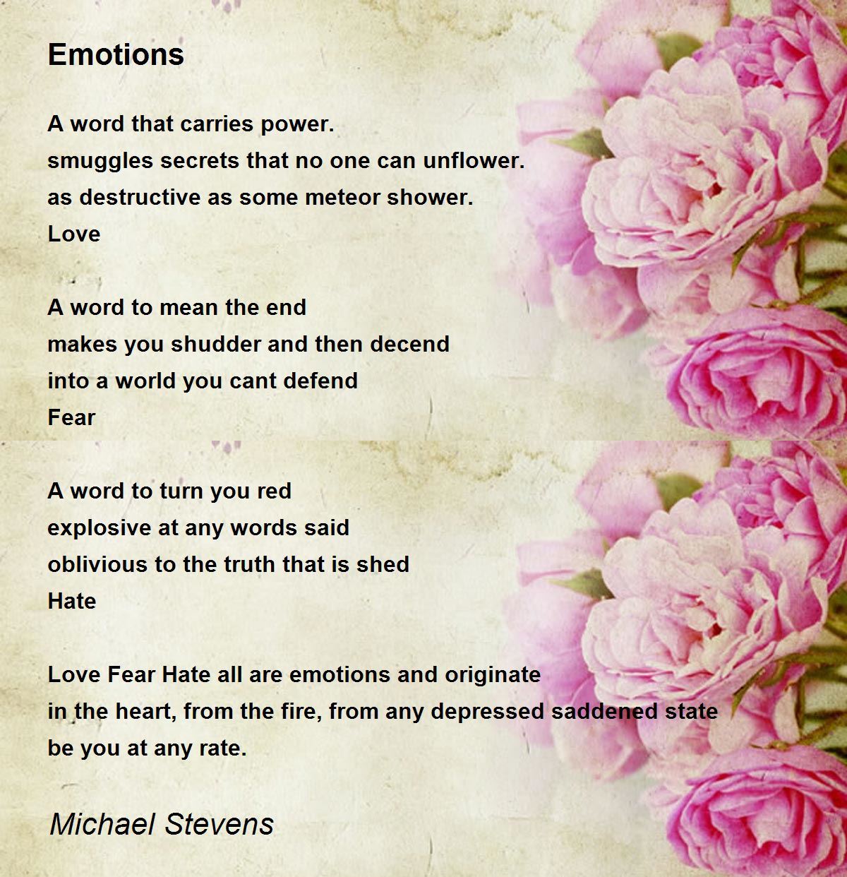 Emotions - Emotions Poem by Michael Stevens