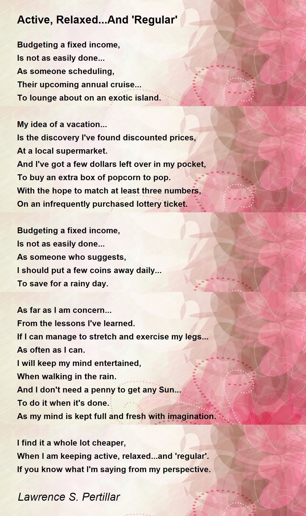 Active, Relaxed...And 'Regular' by Lawrence S. Pertillar - Active ...