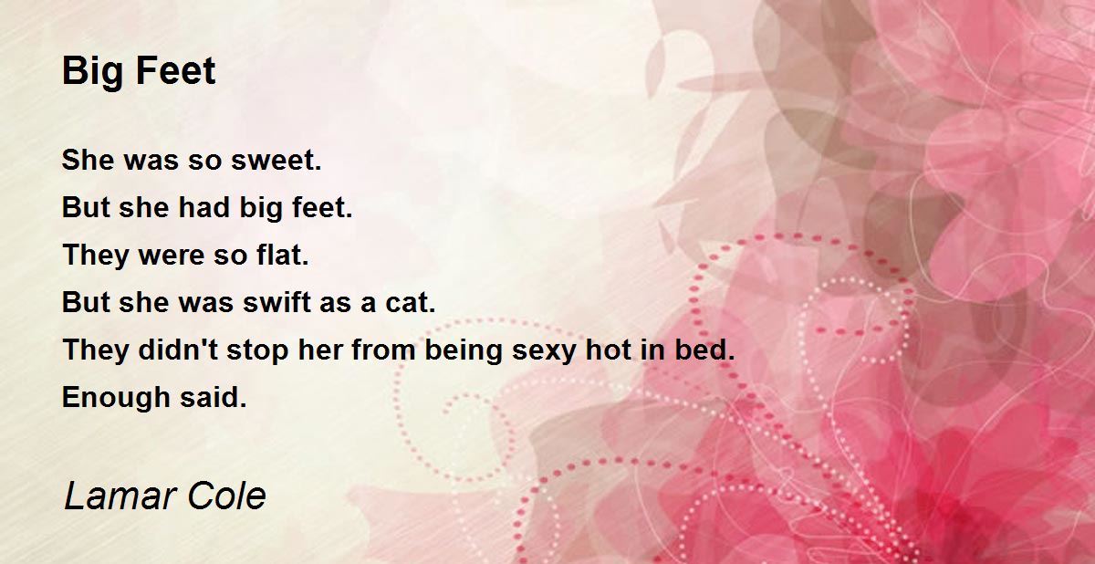 Big Feet by Lamar Cole - Big Feet Poem