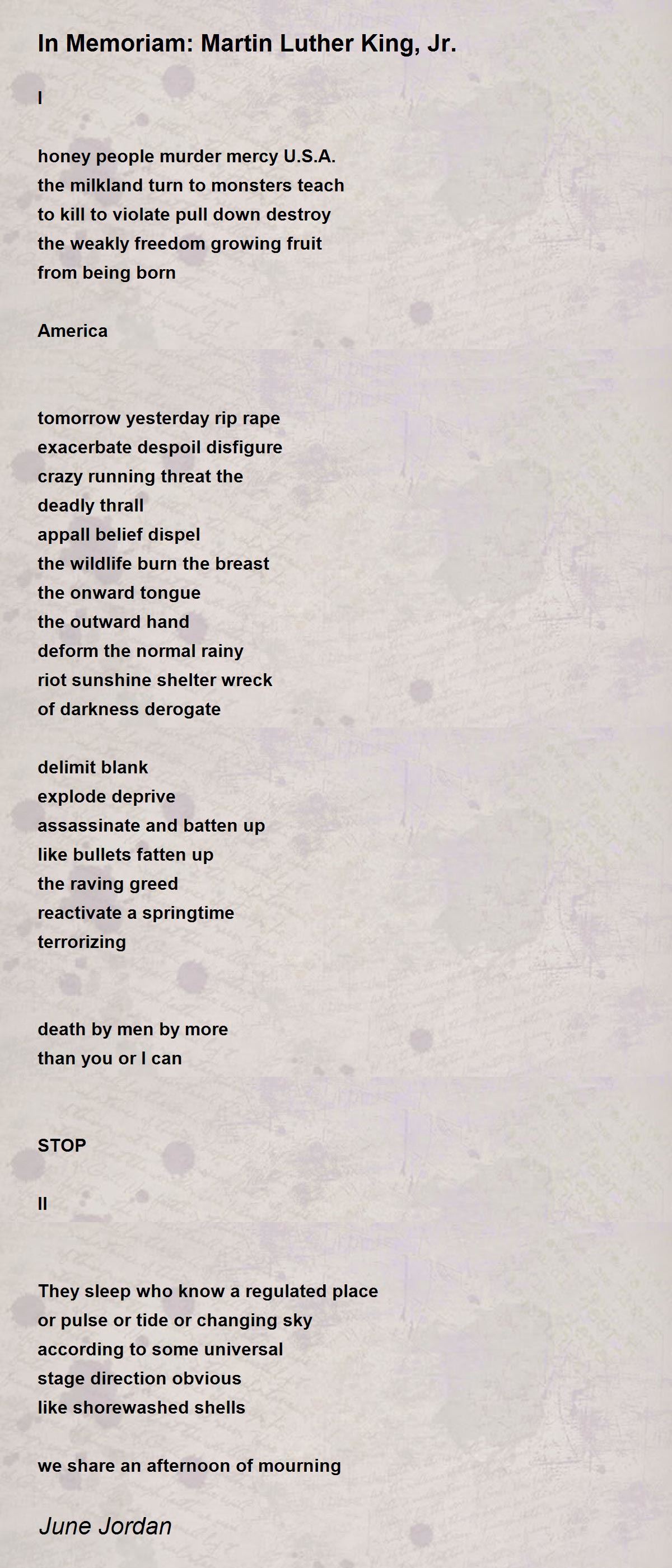 Martin Luther King Hand Poem