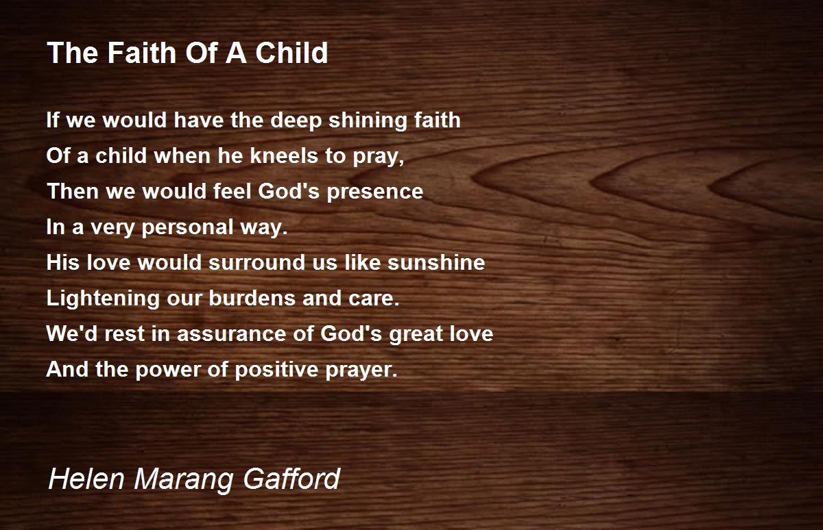 Definition Of Faith For A Child at Mary Bilbo blog
