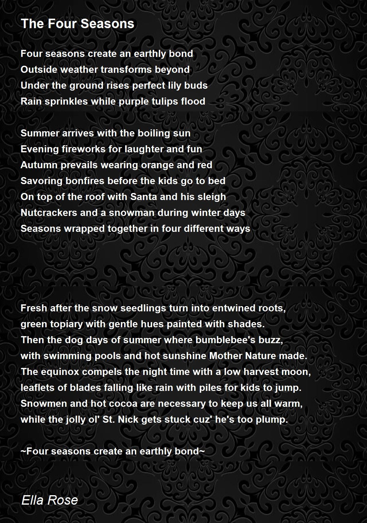 The Four Seasons Poem by Ella Rose - Poem Hunter