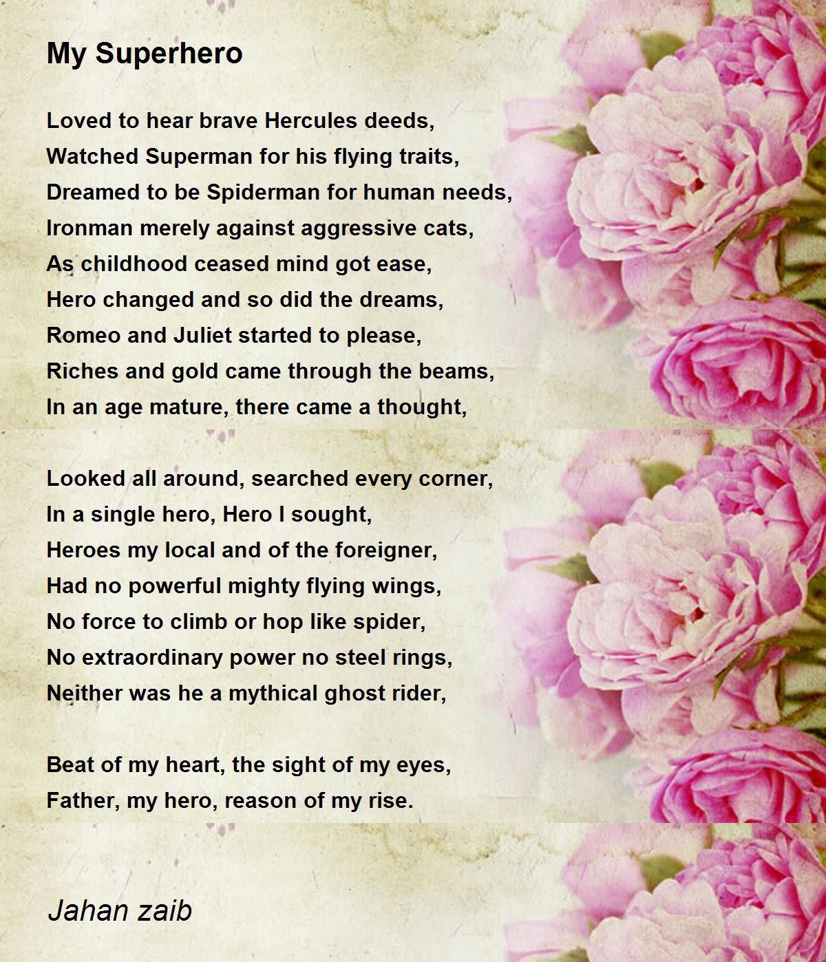 My Superhero Poem by Jahan zaib - Poem Hunter