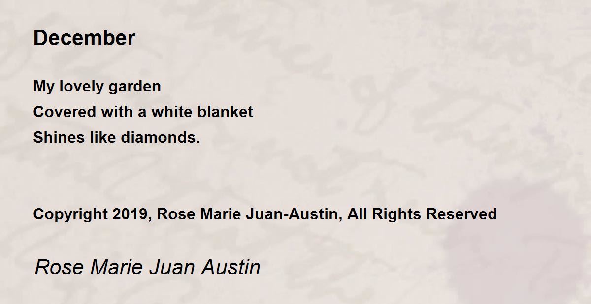 December - December Poem by Rose Marie Juan-austin