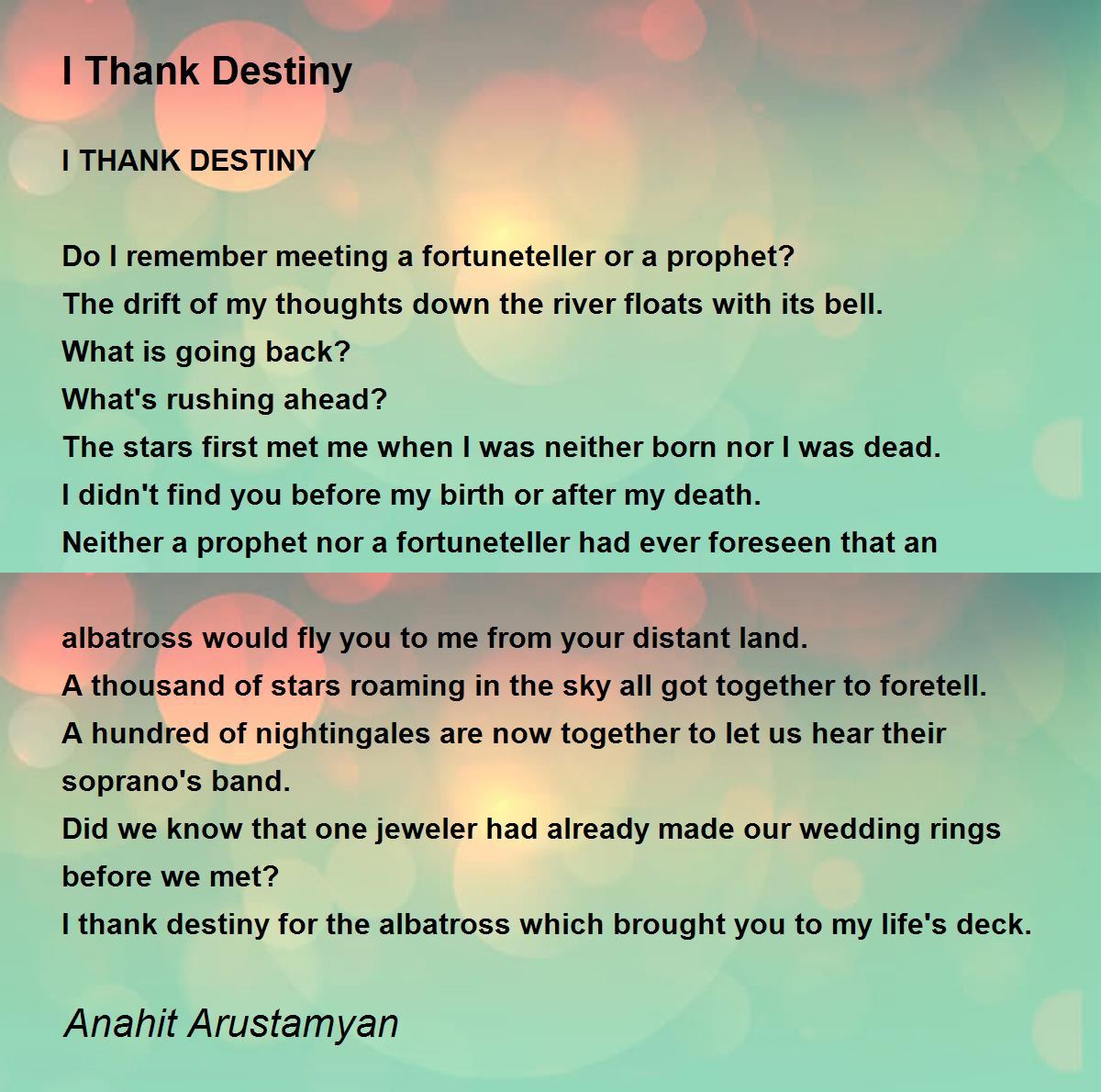 Embrace Your Destiny Poem