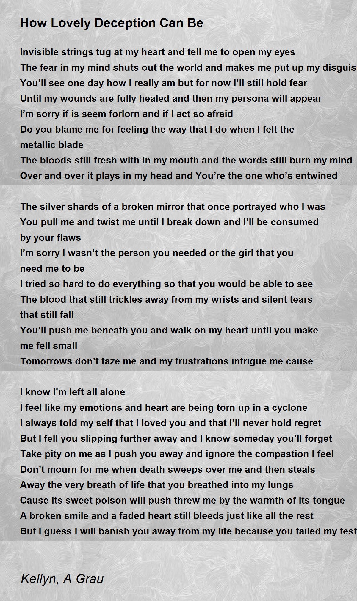 How Lovely Deception Can Be by Kellyn, A Grau - How Lovely Deception ...