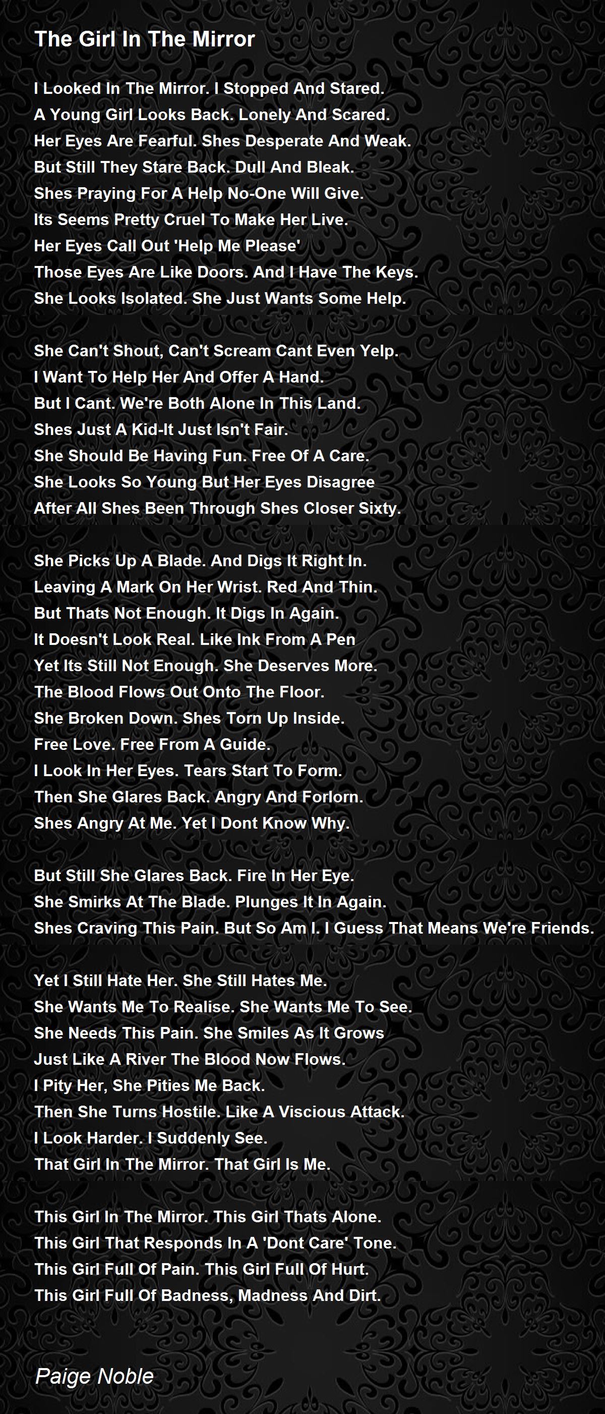 The Girl In The Mirror - The Girl In The Mirror Poem by Paige Noble