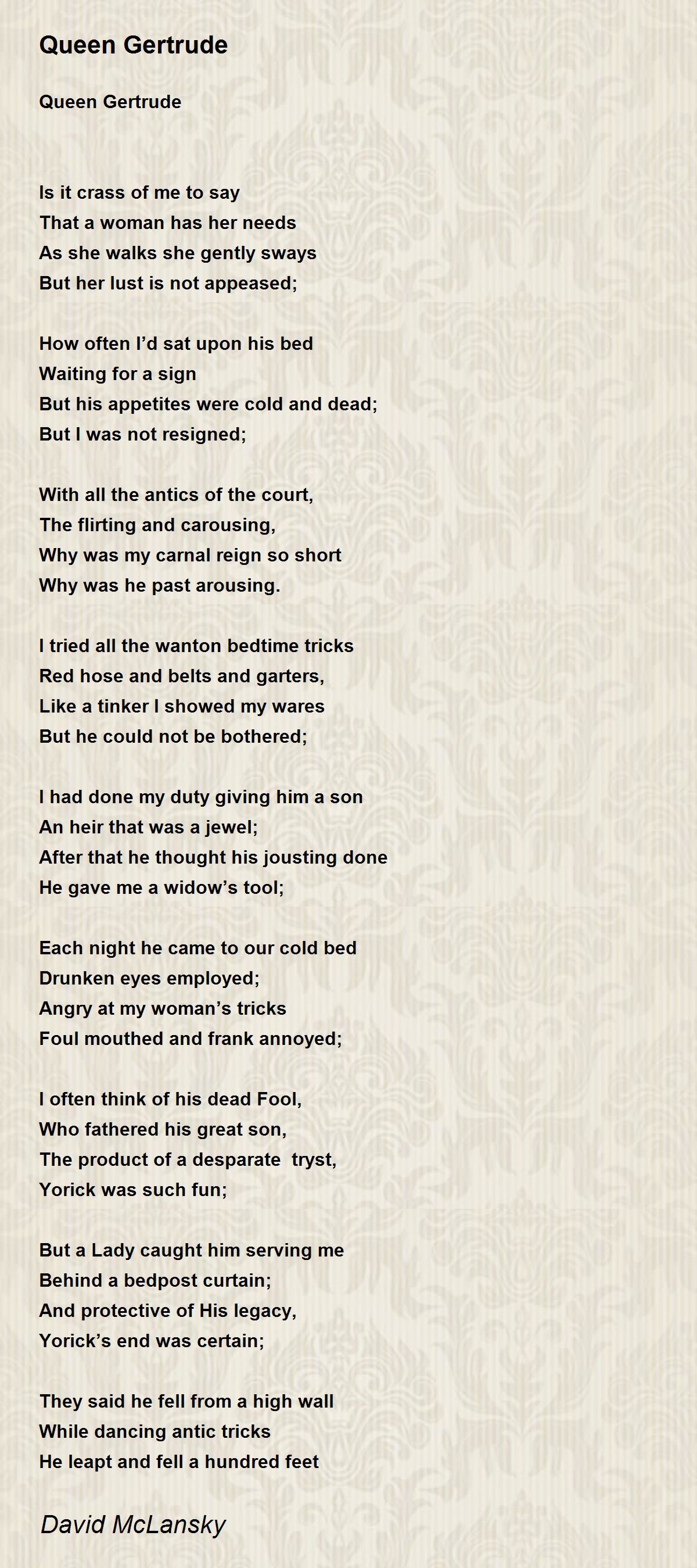 Queen Gertrude Death Quotes