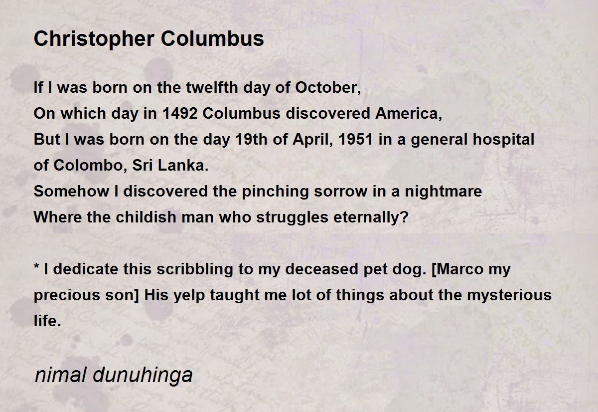 Christopher Columbus Poem