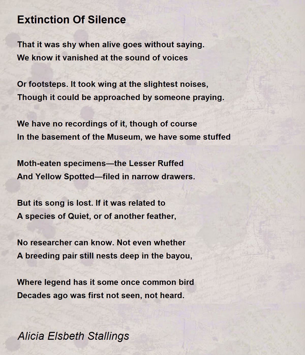 Extinction Of Silence - Extinction Of Silence Poem by Alicia Elsbeth ...