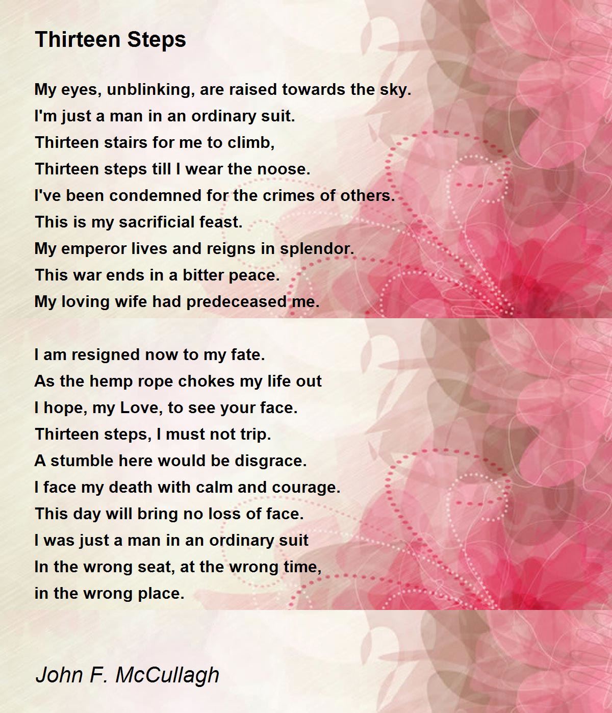 Thirteen Steps - Thirteen Steps Poem by John F. McCullagh