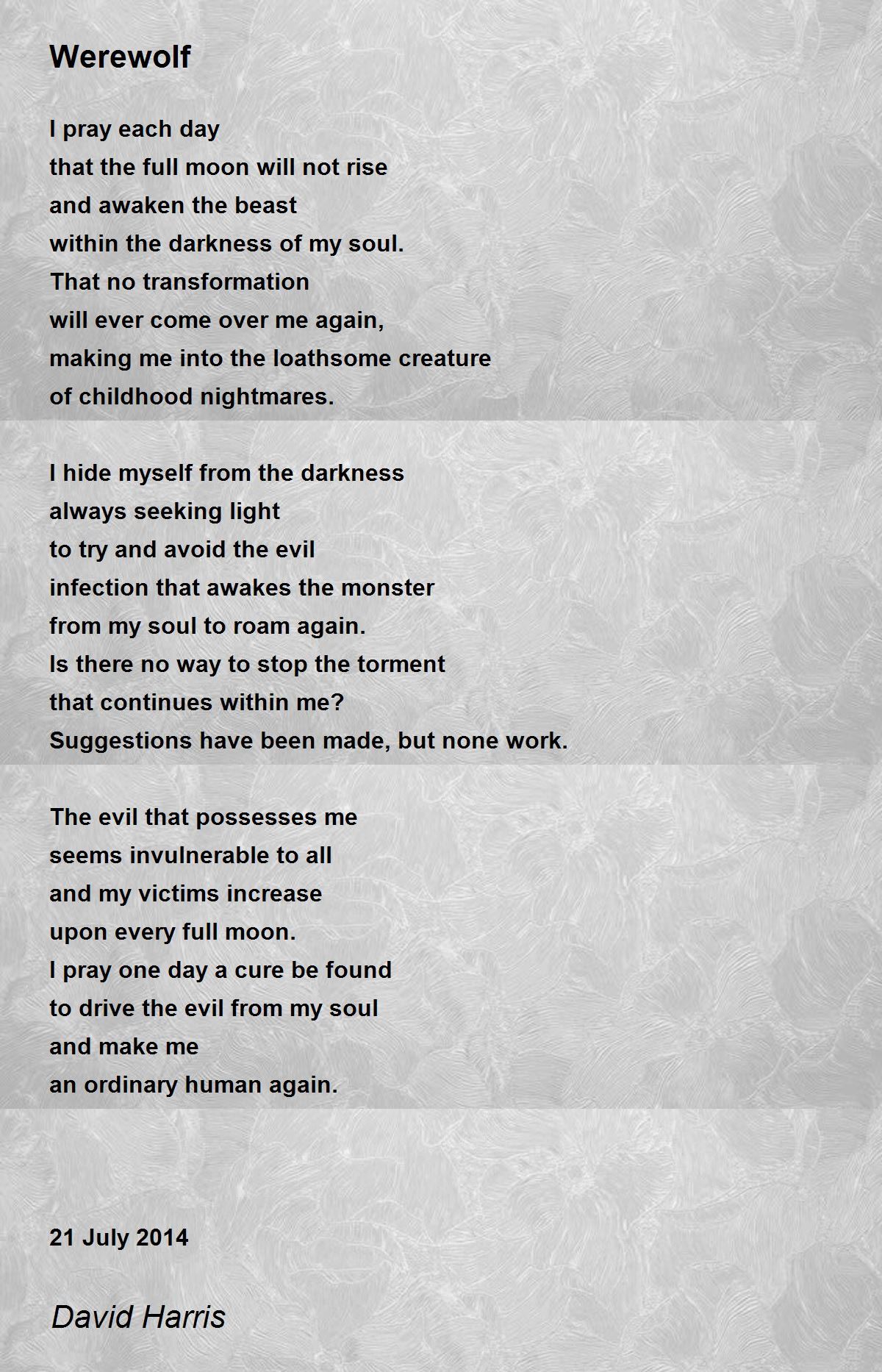 Famous Werewolf Poems at Lula Hurst blog