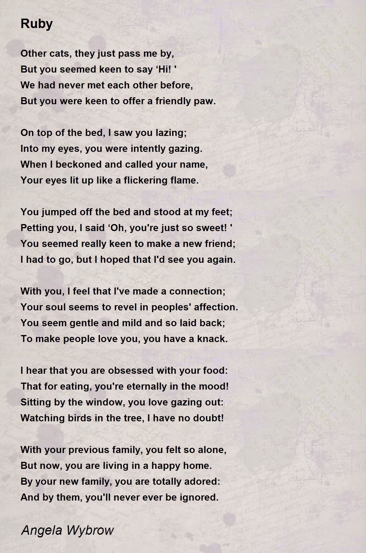 Ruby - Ruby Poem by Angela Wybrow