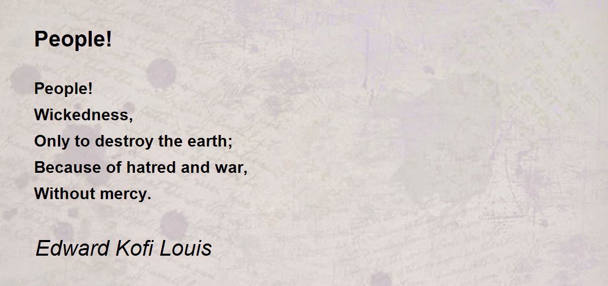 Worksheets People Poem