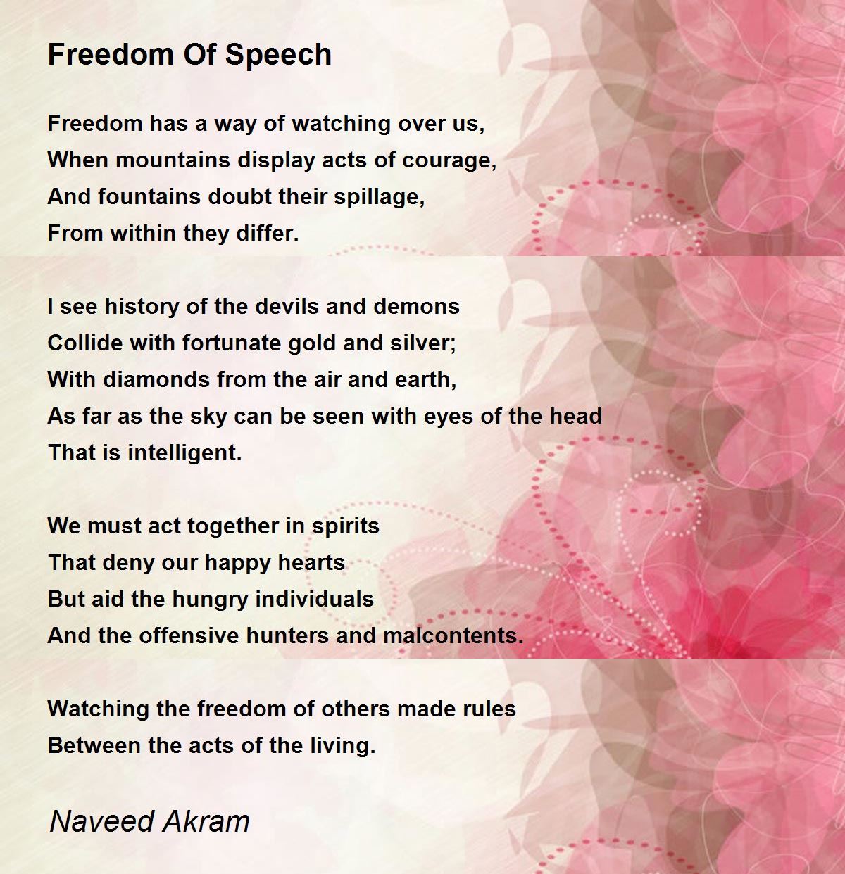Freedom Of Speech - Freedom Of Speech Poem by Naveed Akram