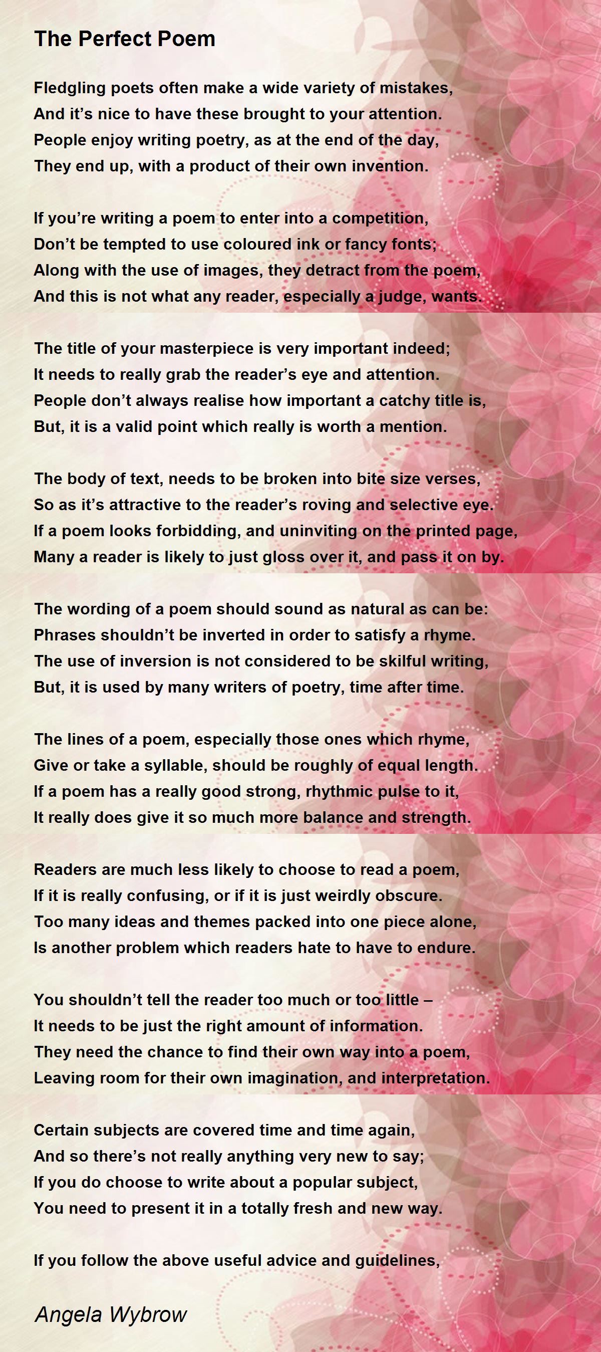 You Are Perfect To Me Poem