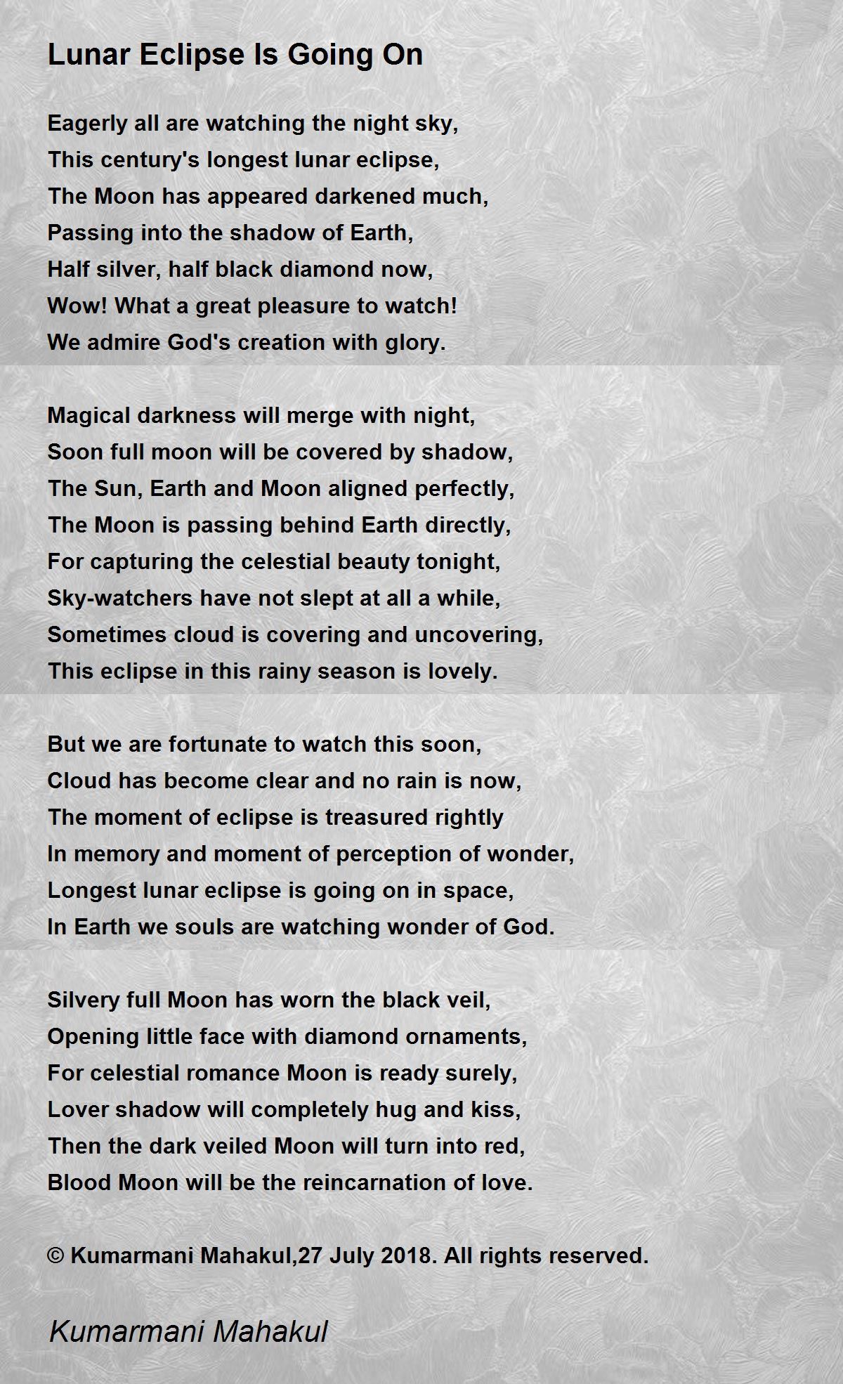 Poema Sobre Eclipse Lunar - EDUCA