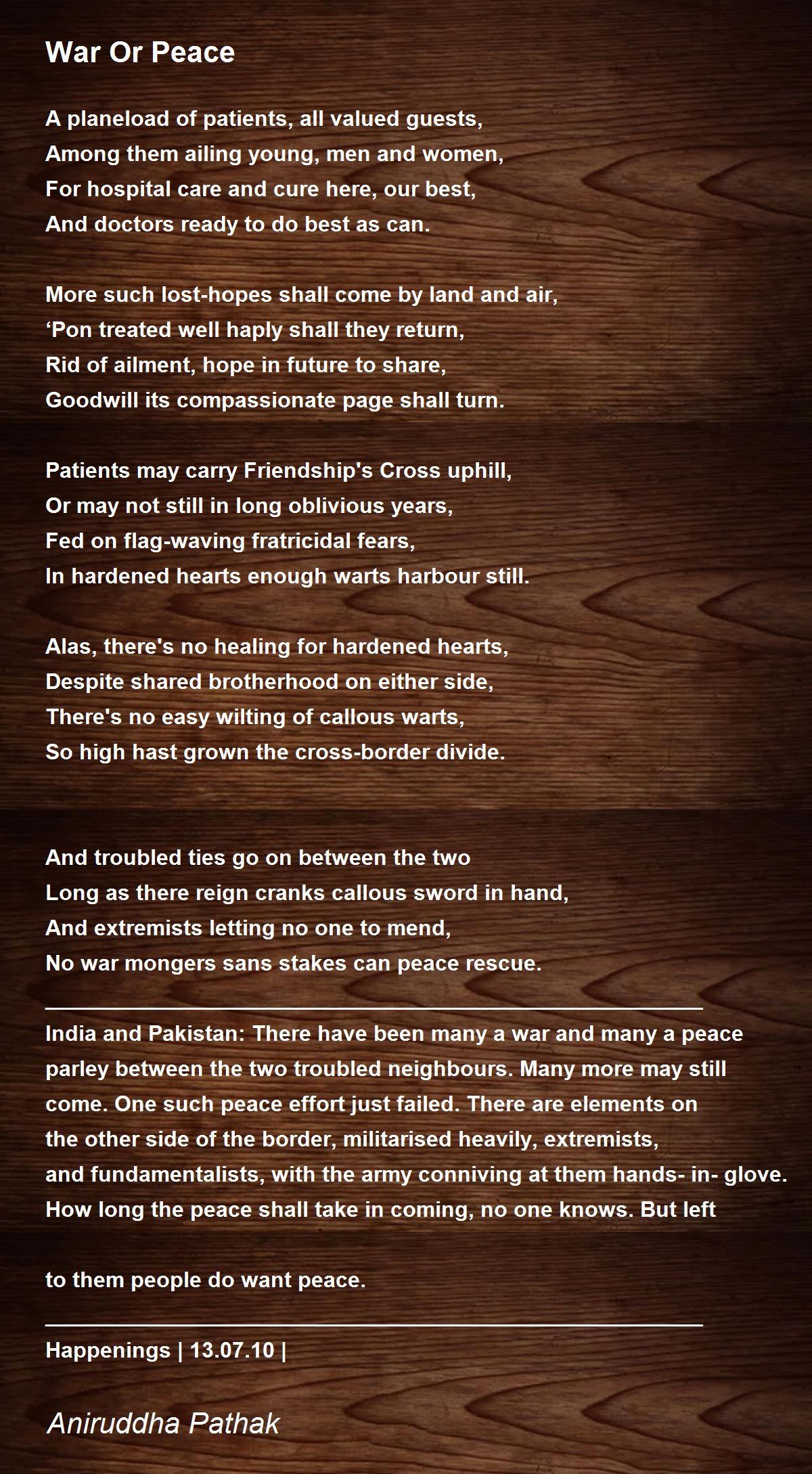 War And Peace Poem