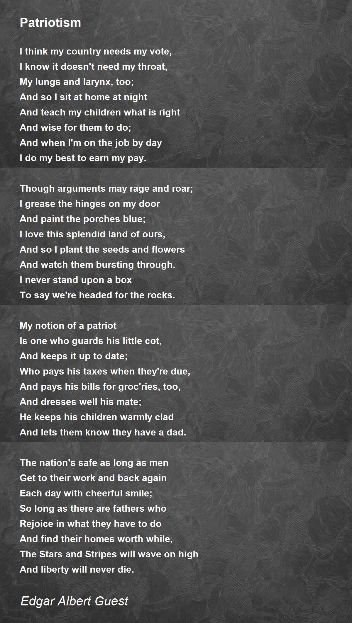 Patriotism In Literature at Zoe Walker blog