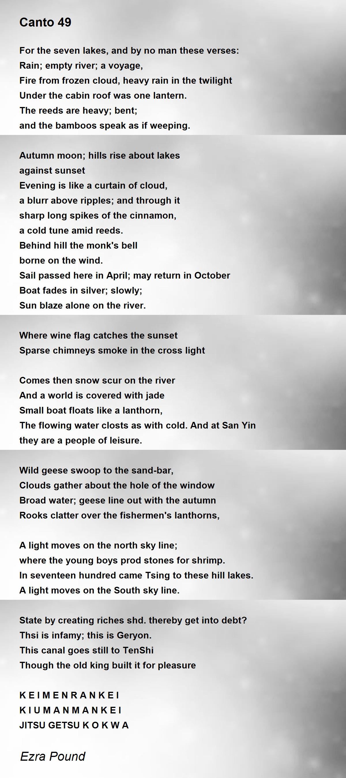 Canto 49 Poem by Ezra Pound - Poem Hunter