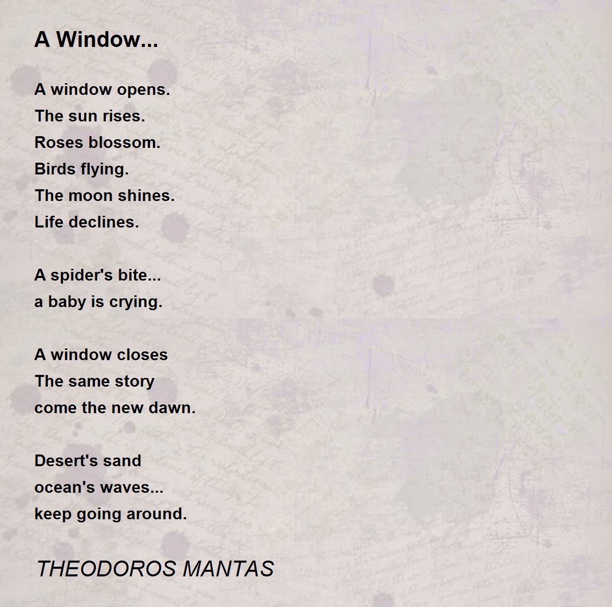 A Window... - A Window... Poem by THEODOROS MANTAS