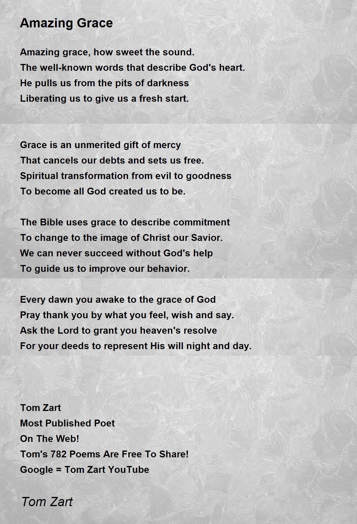 Amazing Grace Poems
