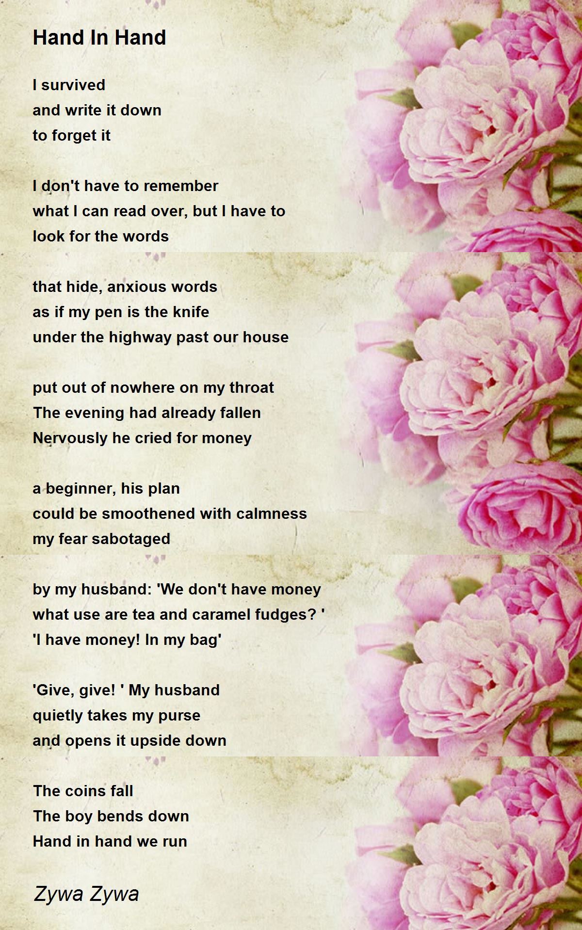 Hand In Hand Poem by Zywa Zywa - Poem Hunter