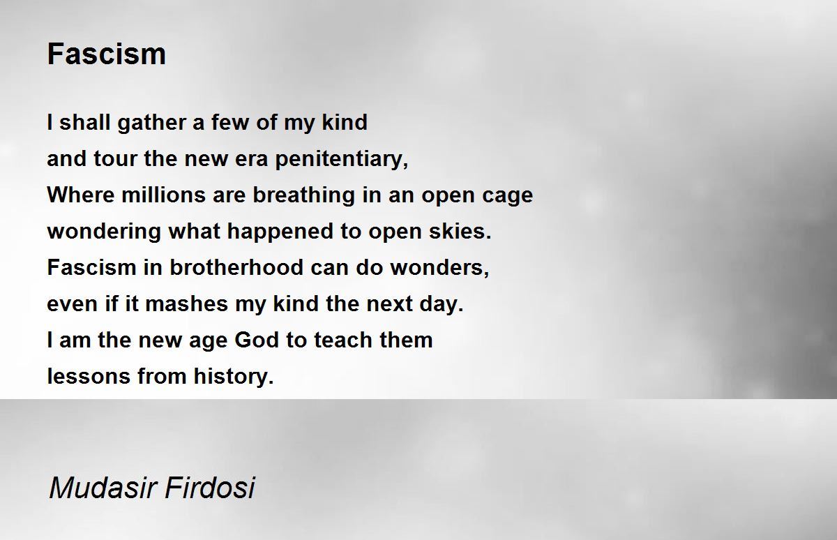 Fascism - Fascism Poem by Mudasir Firdosi
