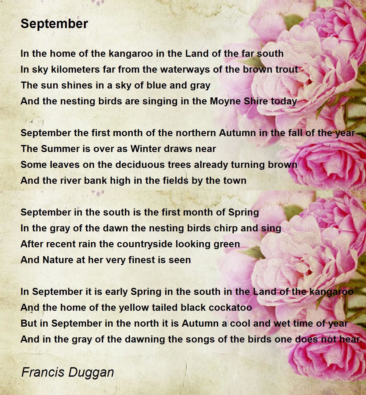 September Poem by Francis Duggan - Poem Hunter