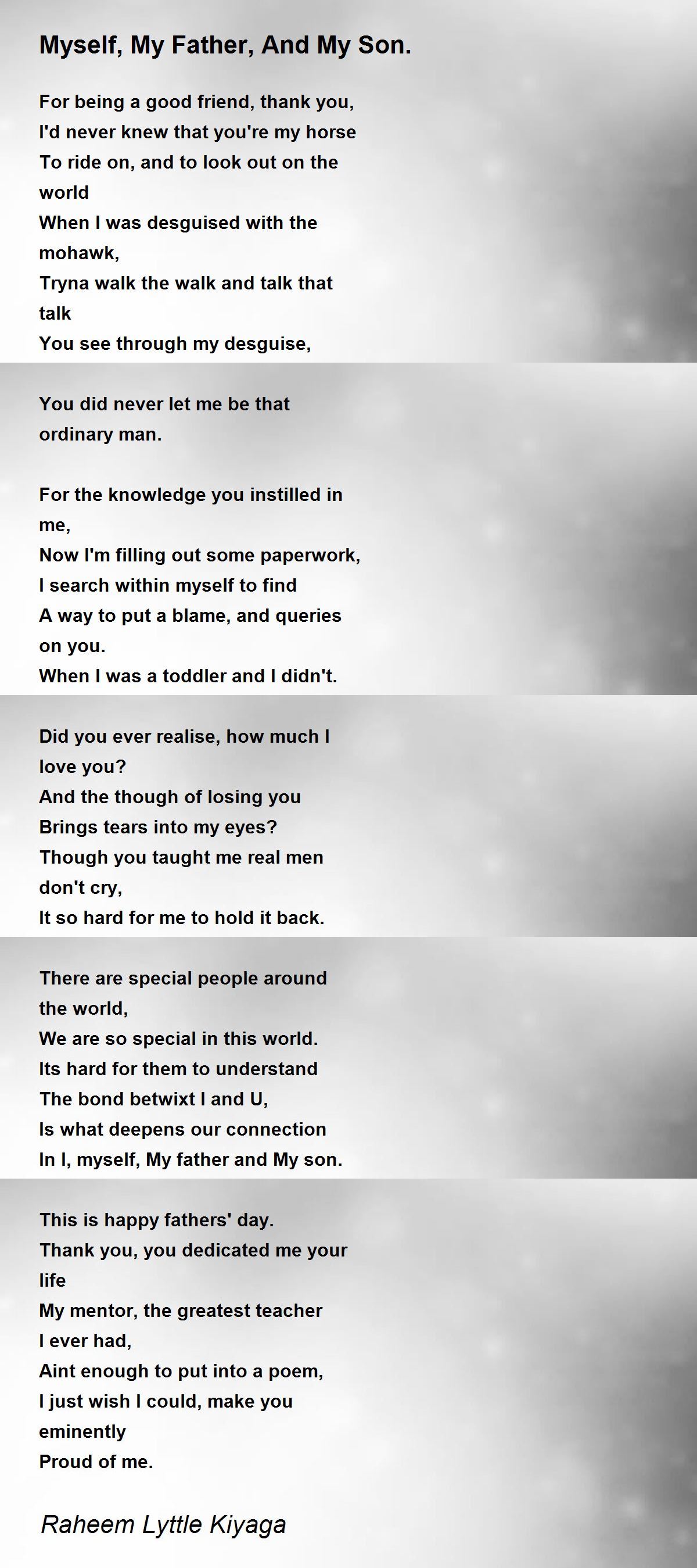 Incarcirated Father Son Relationship Poem