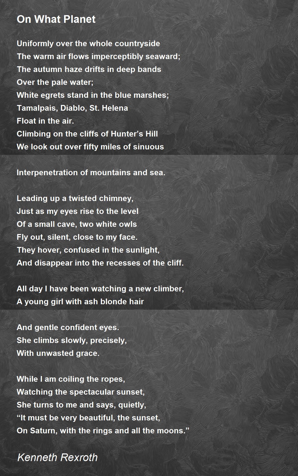 Poems Of The Seven Planets Billy And Charlies Highest