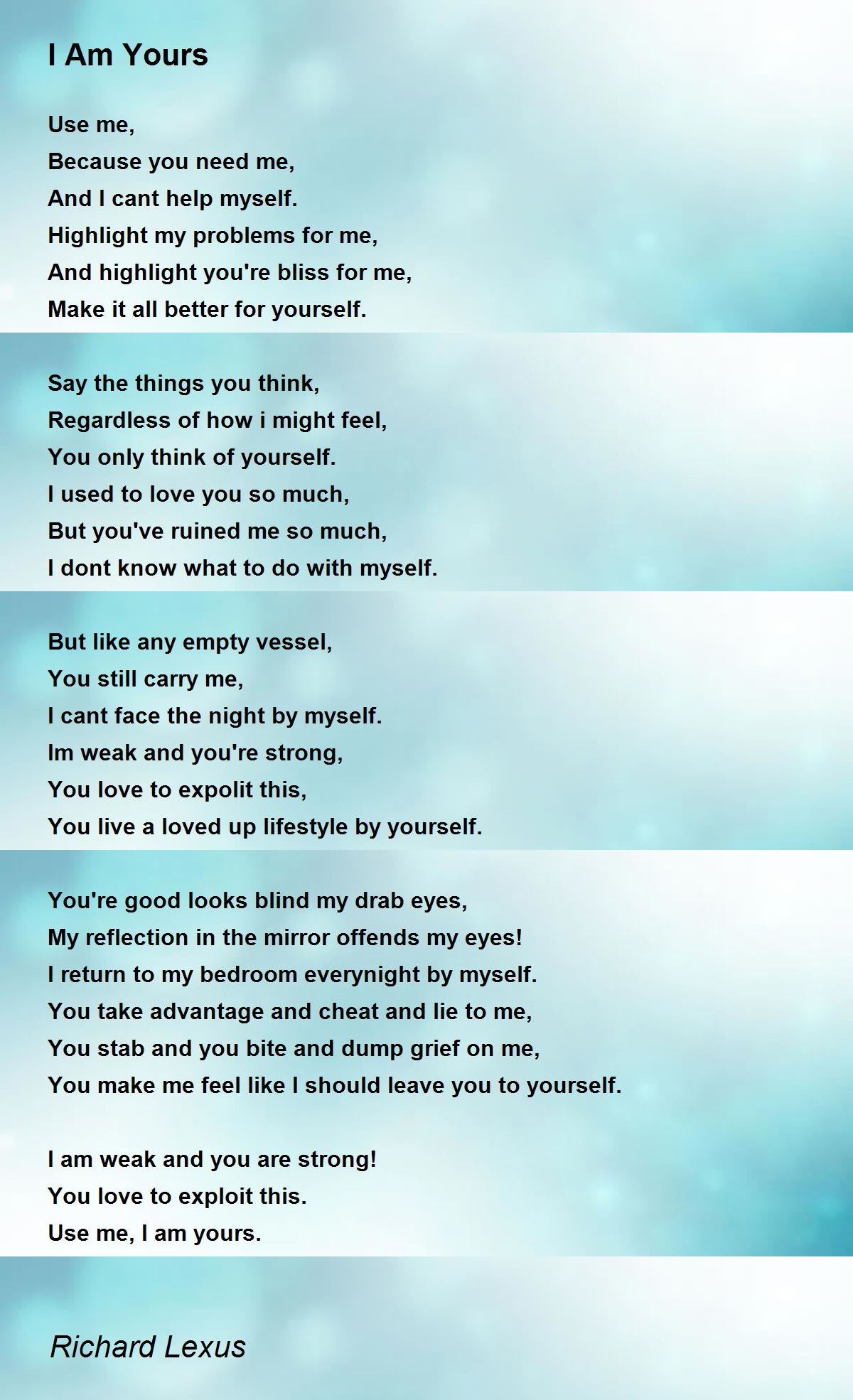 I Am All Yours Poem | Sitedoct.org