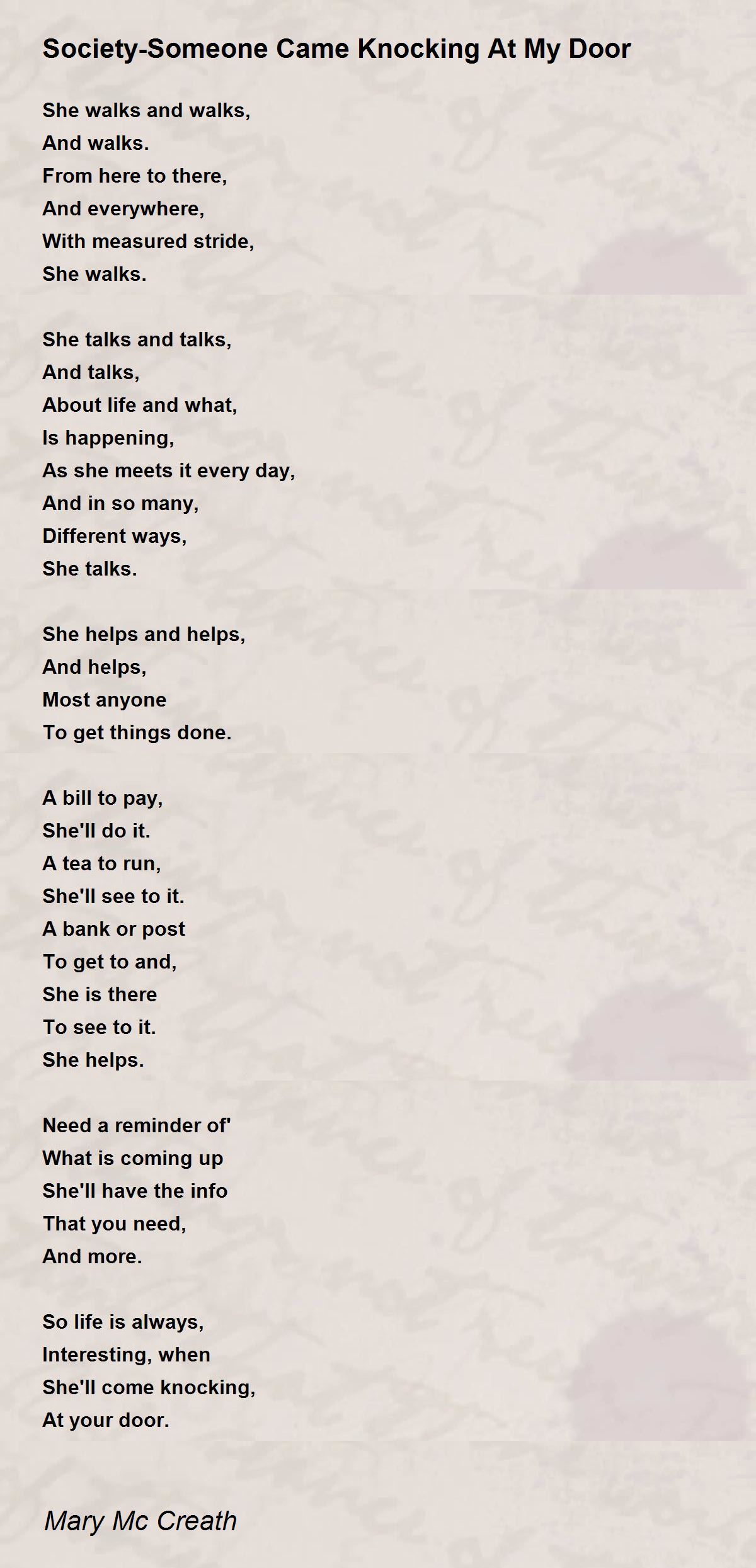 Society-Someone Came Knocking At My Door - Society-Someone Came ...