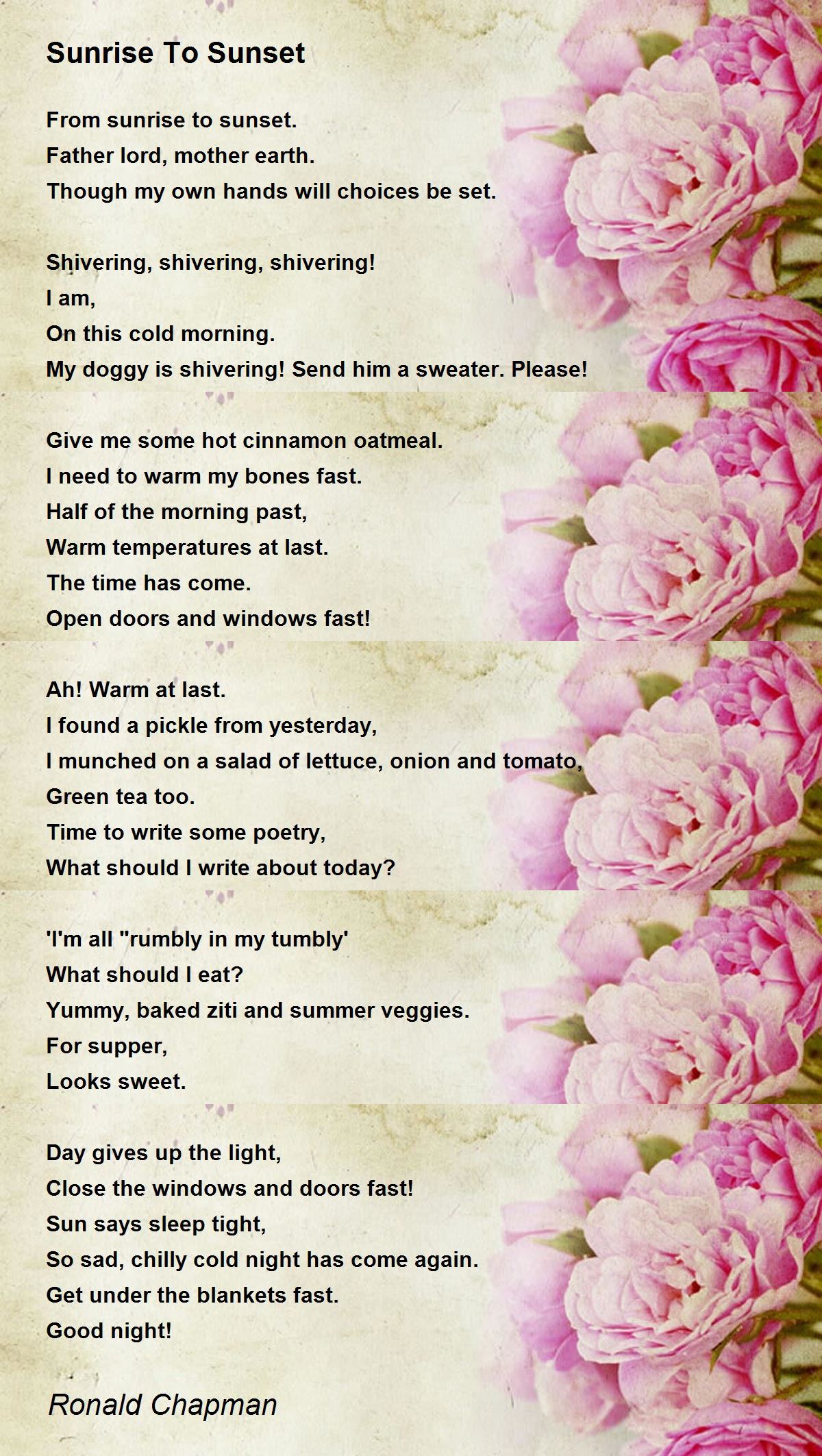 Flowers At Sunset Poem at Joan Byrd blog