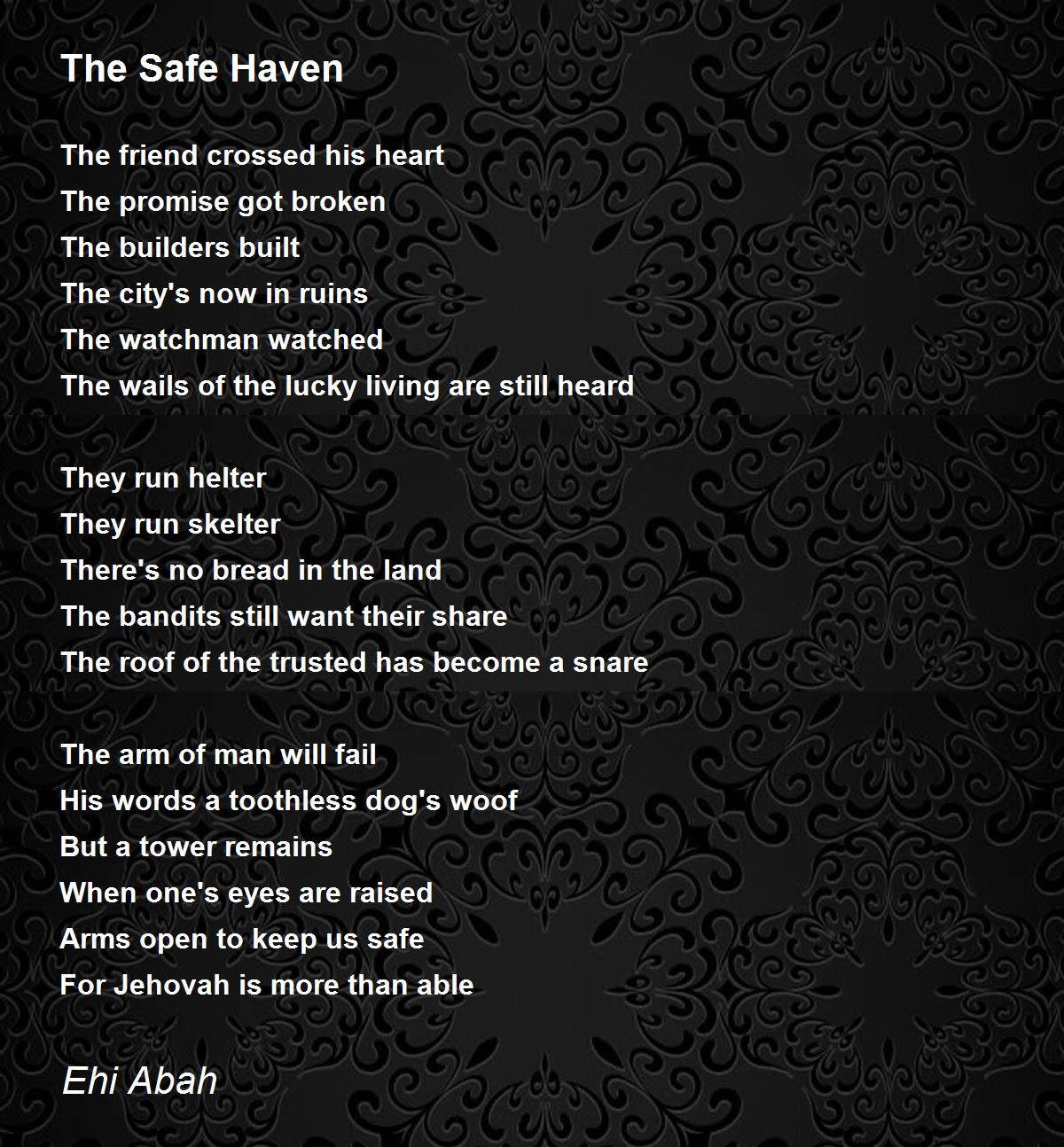 The Safe Haven by Ehi Abah - The Safe Haven Poem