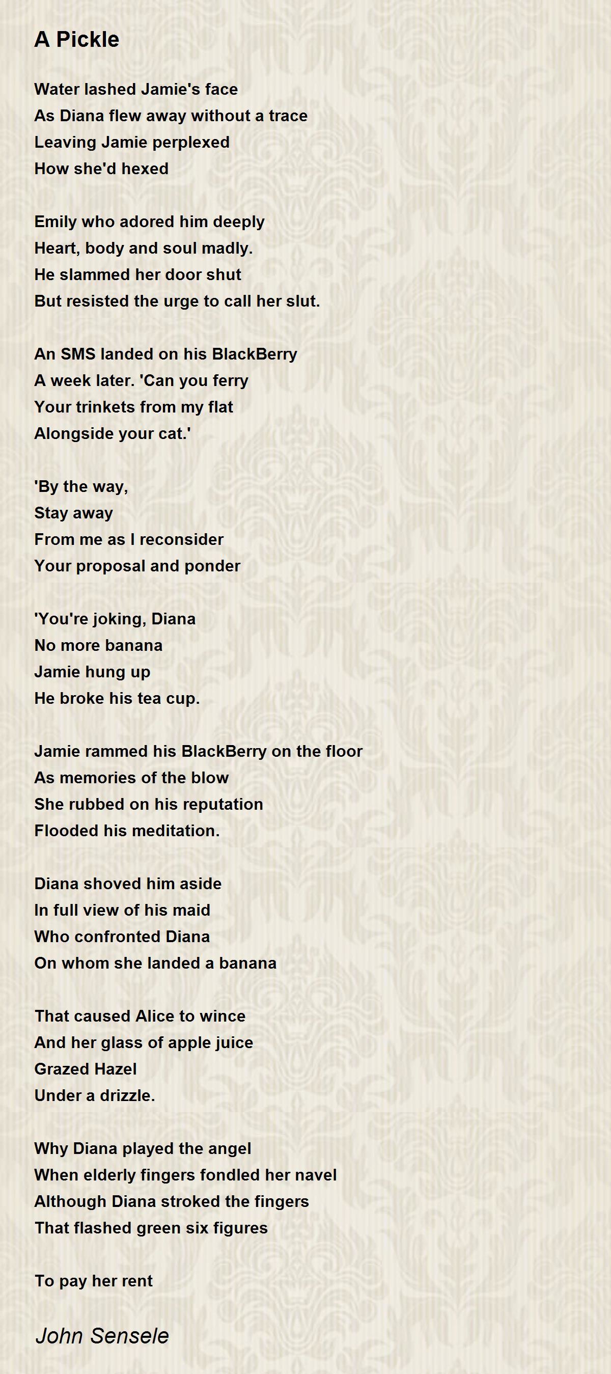 A Pickle - A Pickle Poem by John Sensele