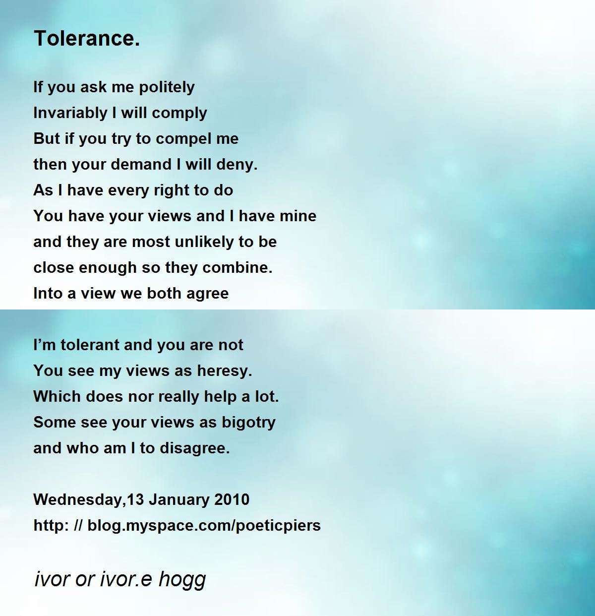 Poesie Sur La Tolerance | Les murs de la tolérance – OGPOZ