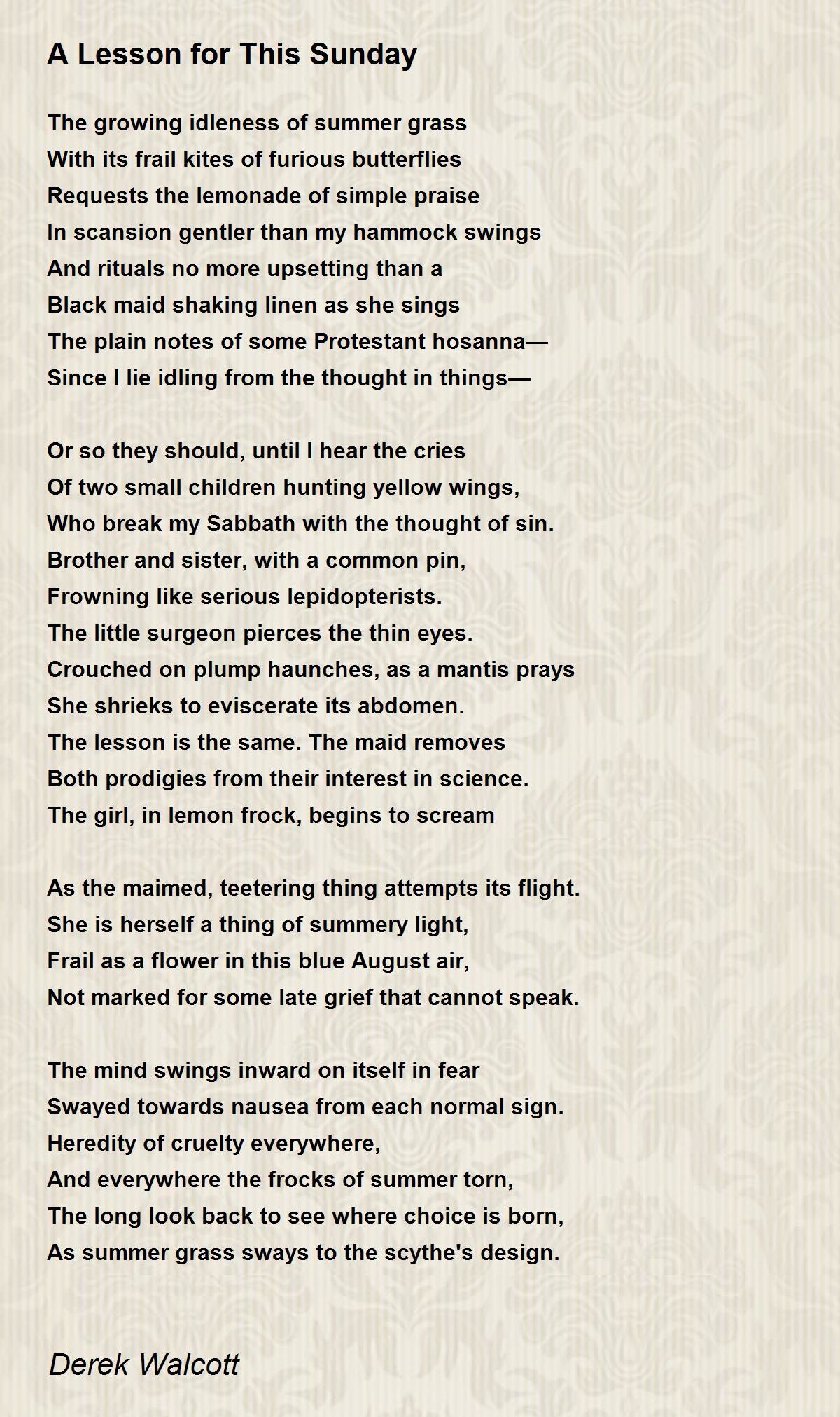 Sunday Morning Early Poem Analysis at Jason Lindstrom blog