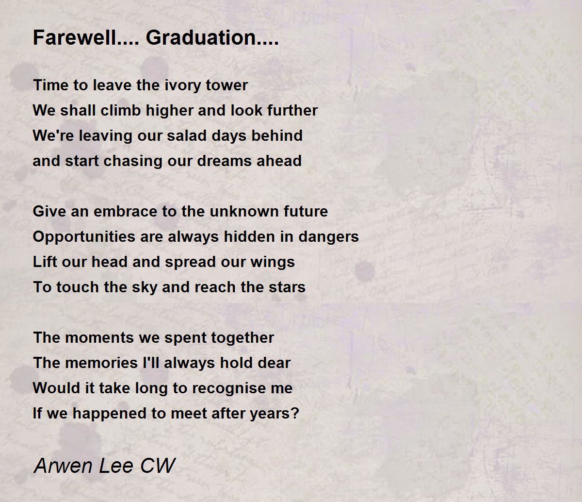 Farewell Graduation Farewell Graduation Poem By Arwen Farewell Graduation Farewell Graduation Poem By Arwen