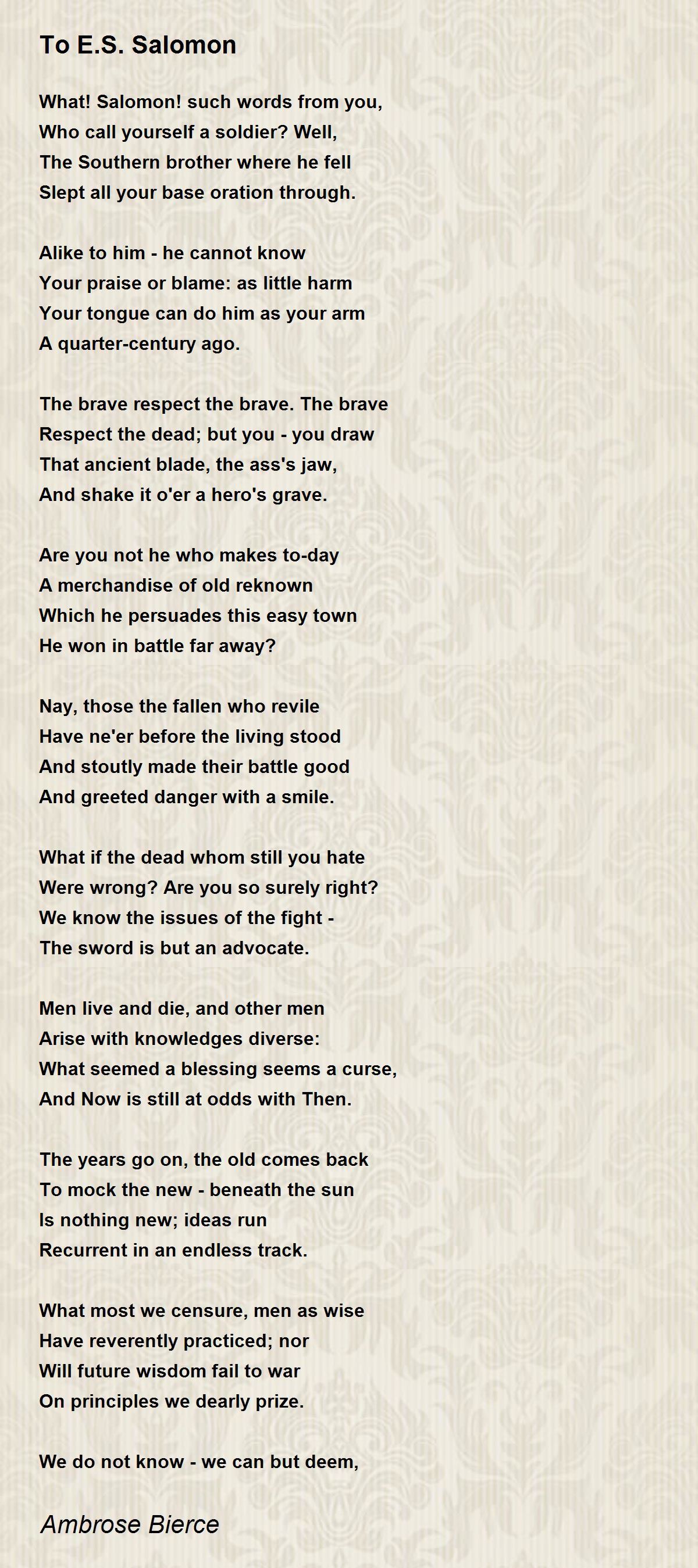 Creation poem – Ambrose Bierce poems | Poems and Poetry – The Poetry ...