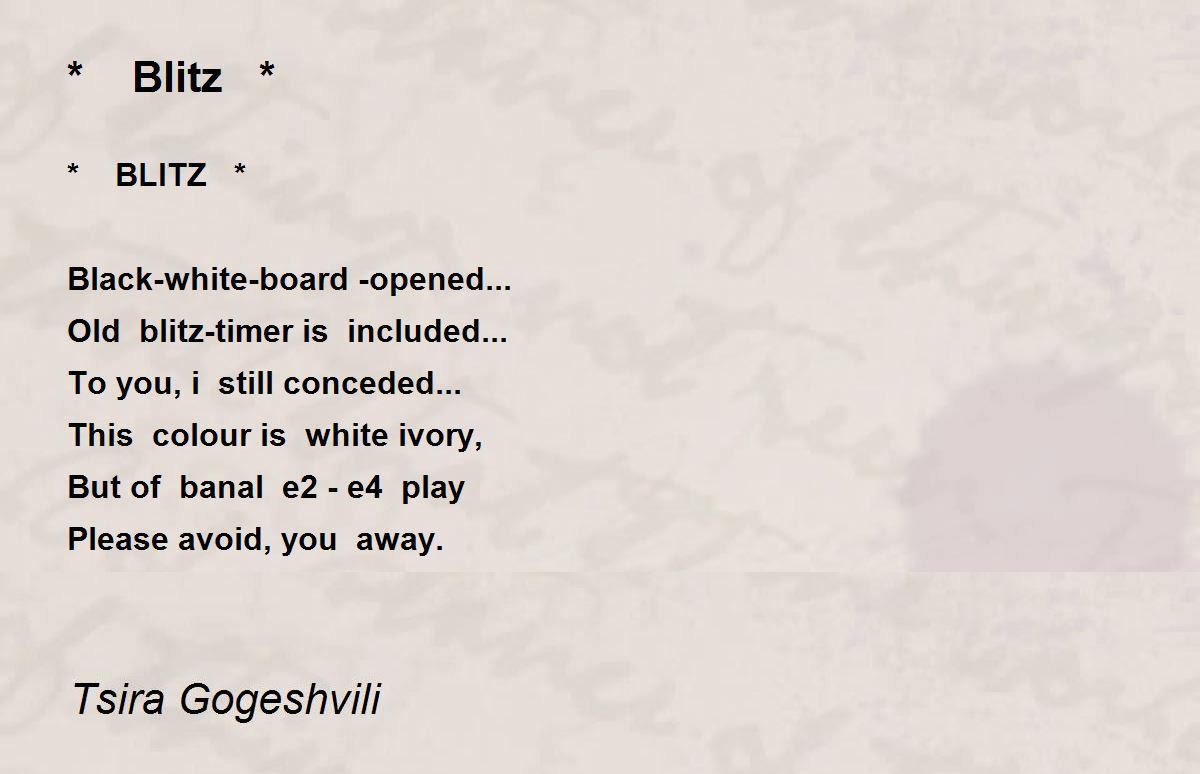 Blitz Poems - Poems For Blitz - Poem Hunter