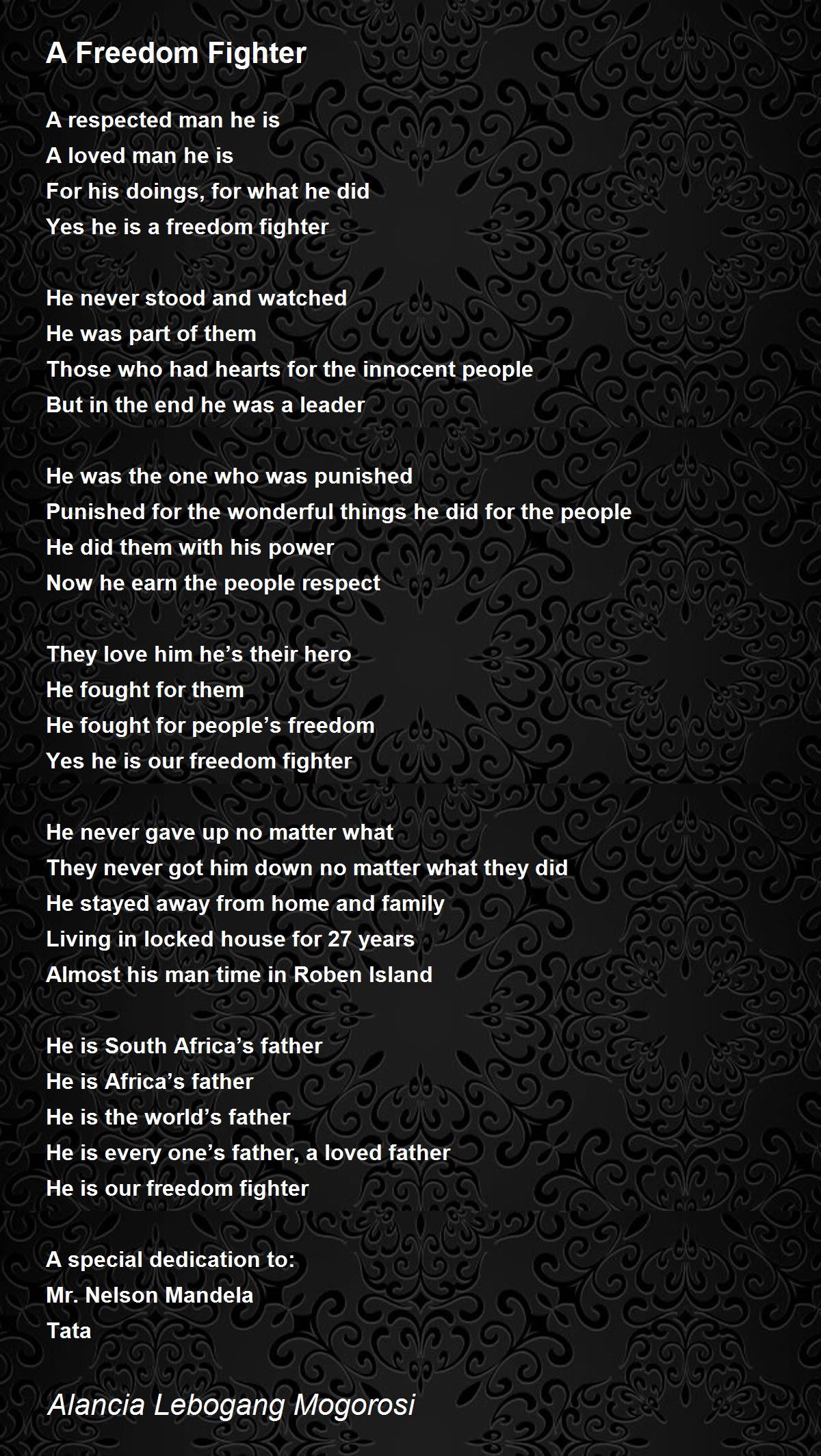 Famous Freedom Fighter Poem | Sitedoct.org