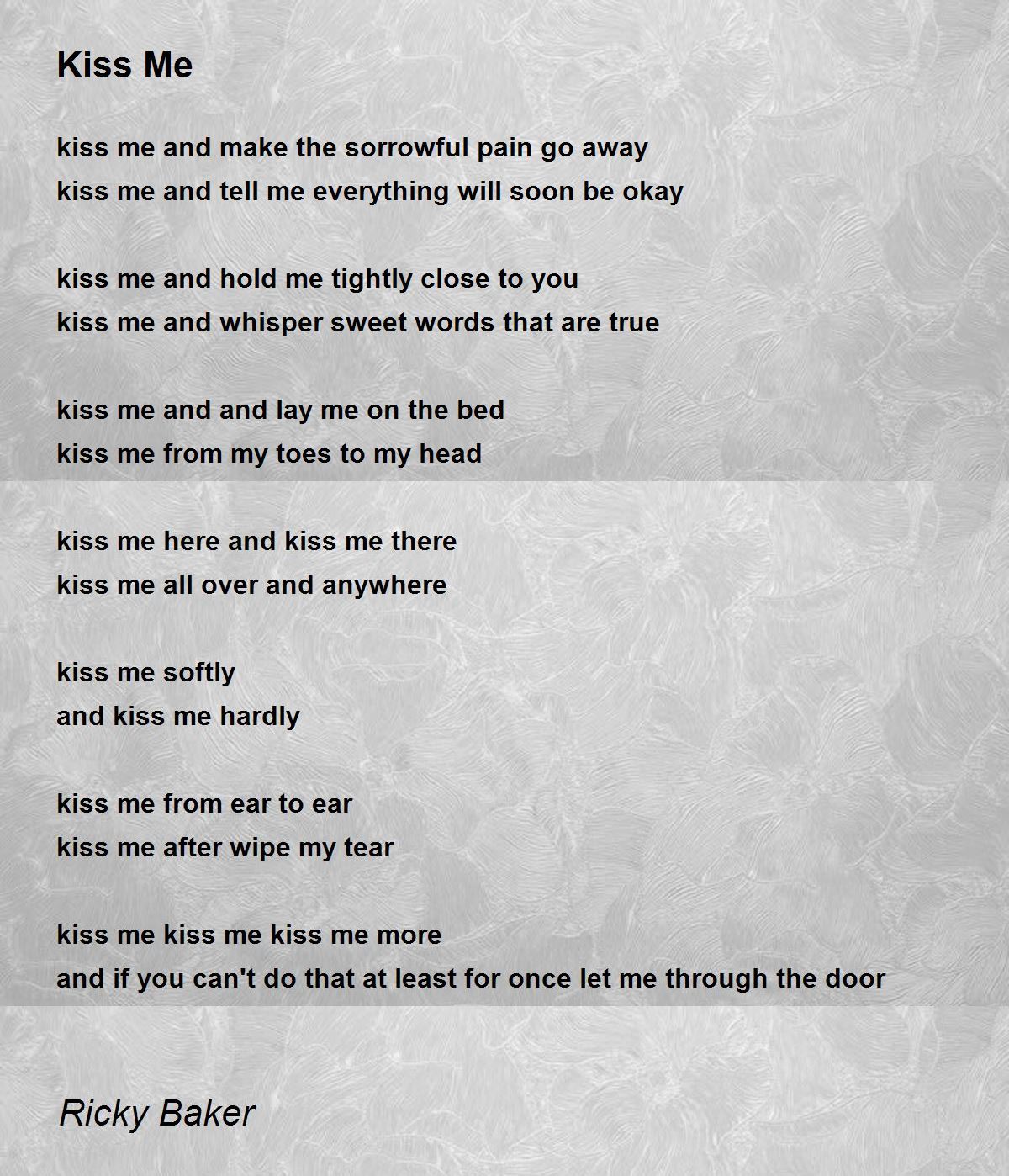 Kiss Me Poems Quotes