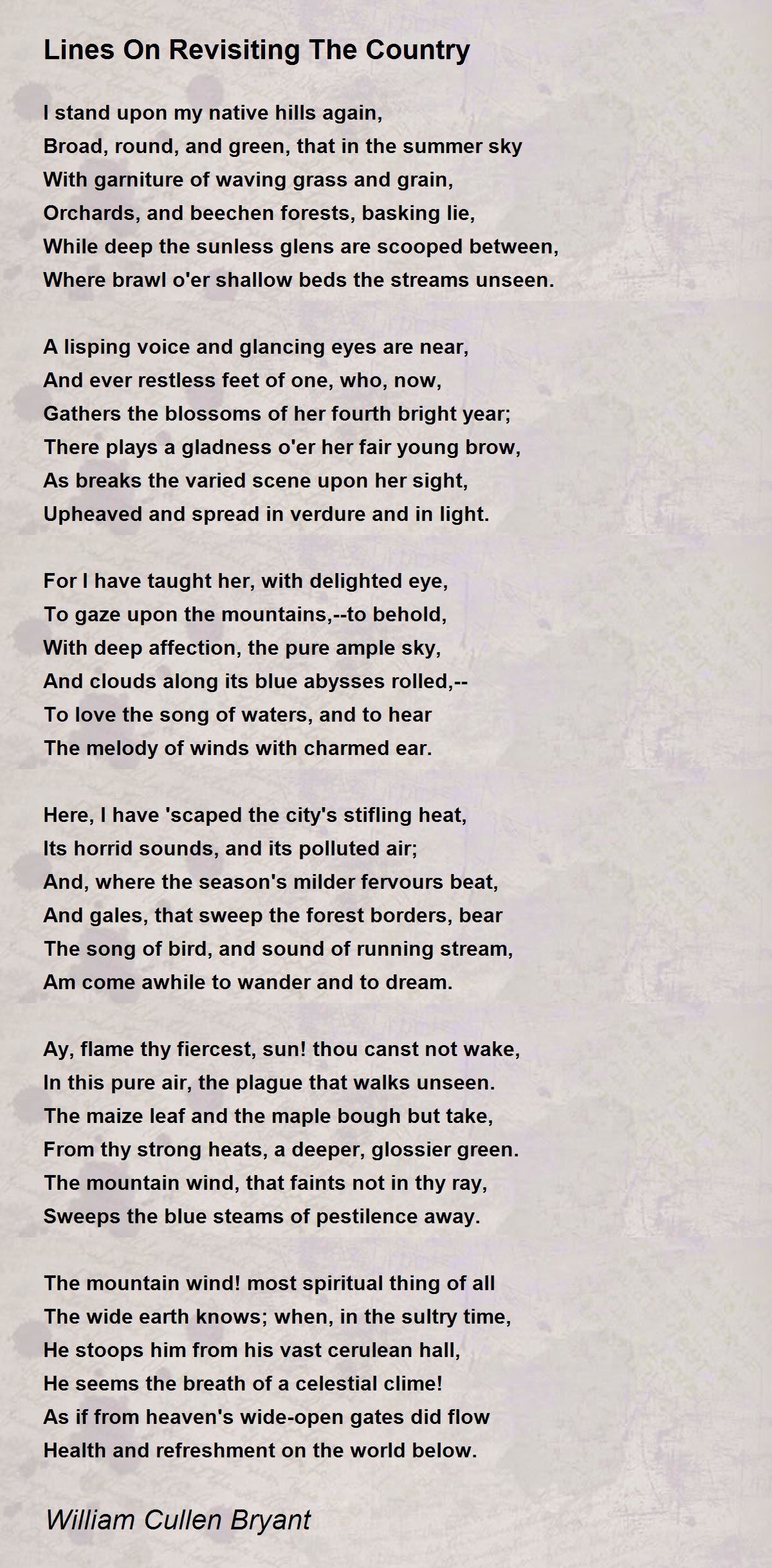 Poems About The Country